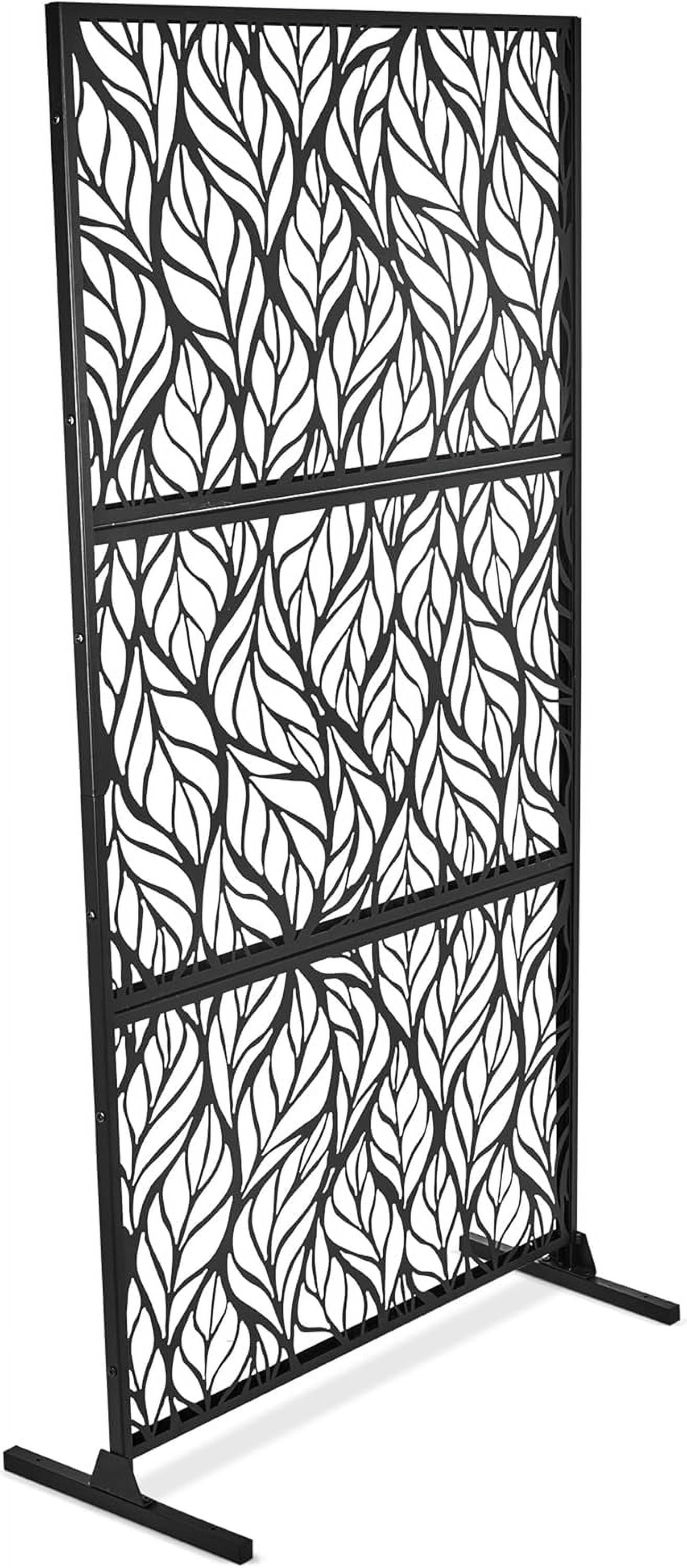 Metal PrivacyScreen,72" H×36" L Outdoor Privacy Screen, Freestanding ...
