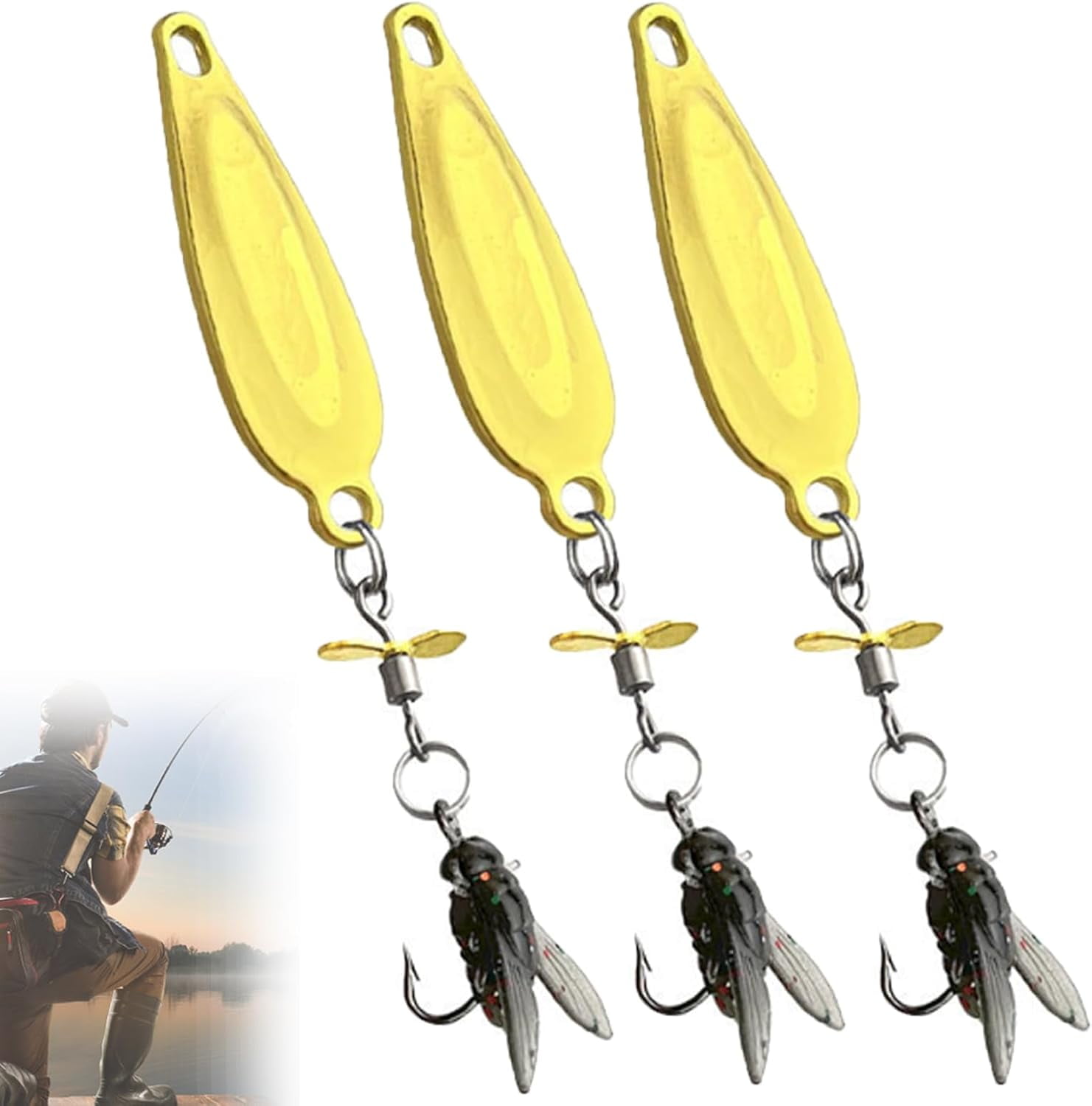 Metal Propeller Fishing Lure, Bionic Spinner With Rotating Blades ...