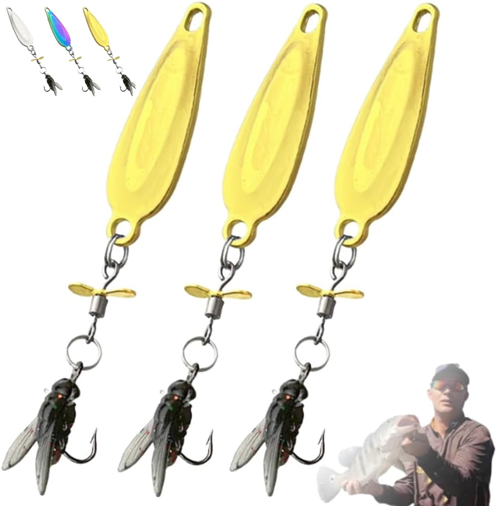 Metal Propeller Fishing Lure for Catching Fish, 3D Bionic Swimming Bait ...