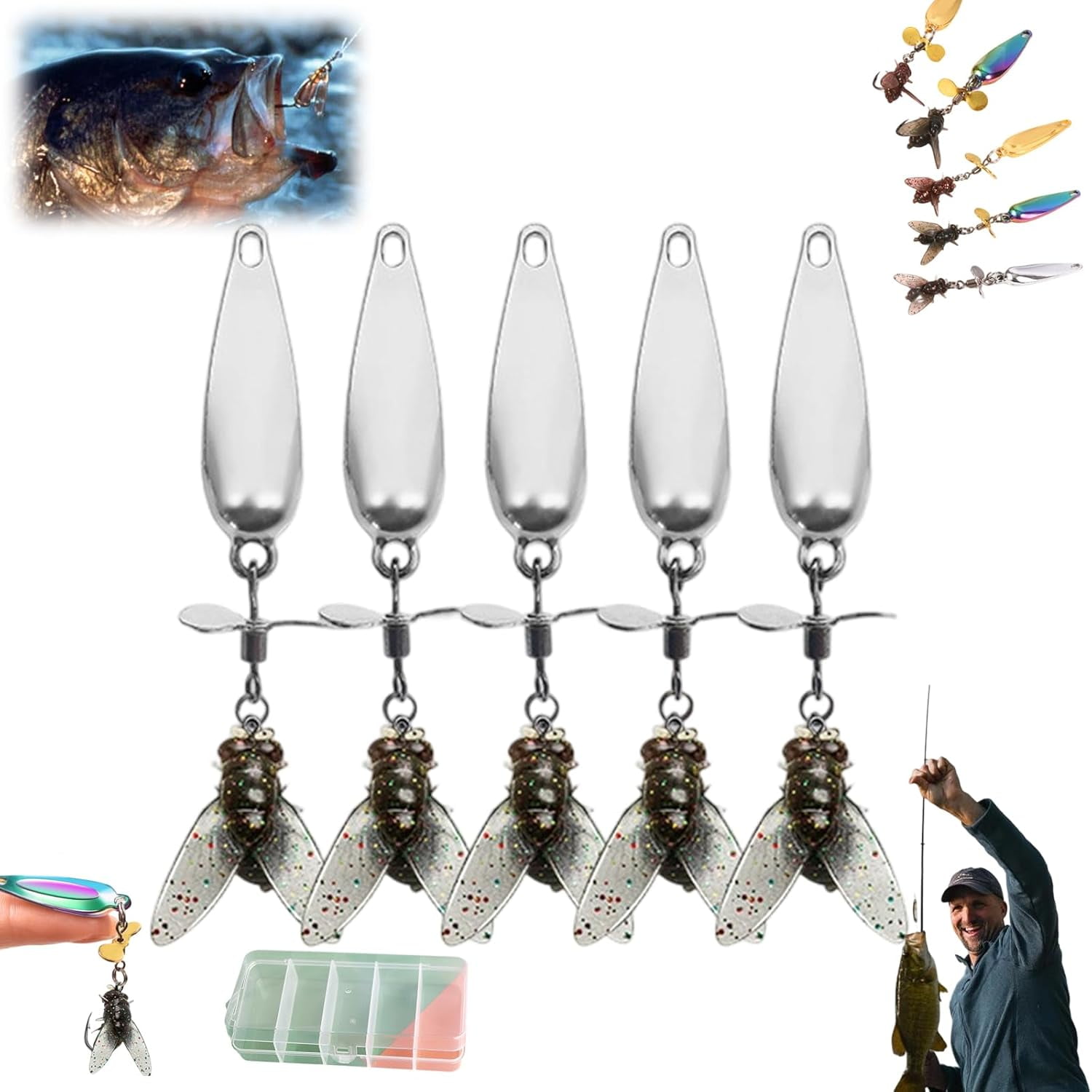 Metal Propeller Fishing Lure for Catching Fish, 5/10PCS Fishing Lure ...