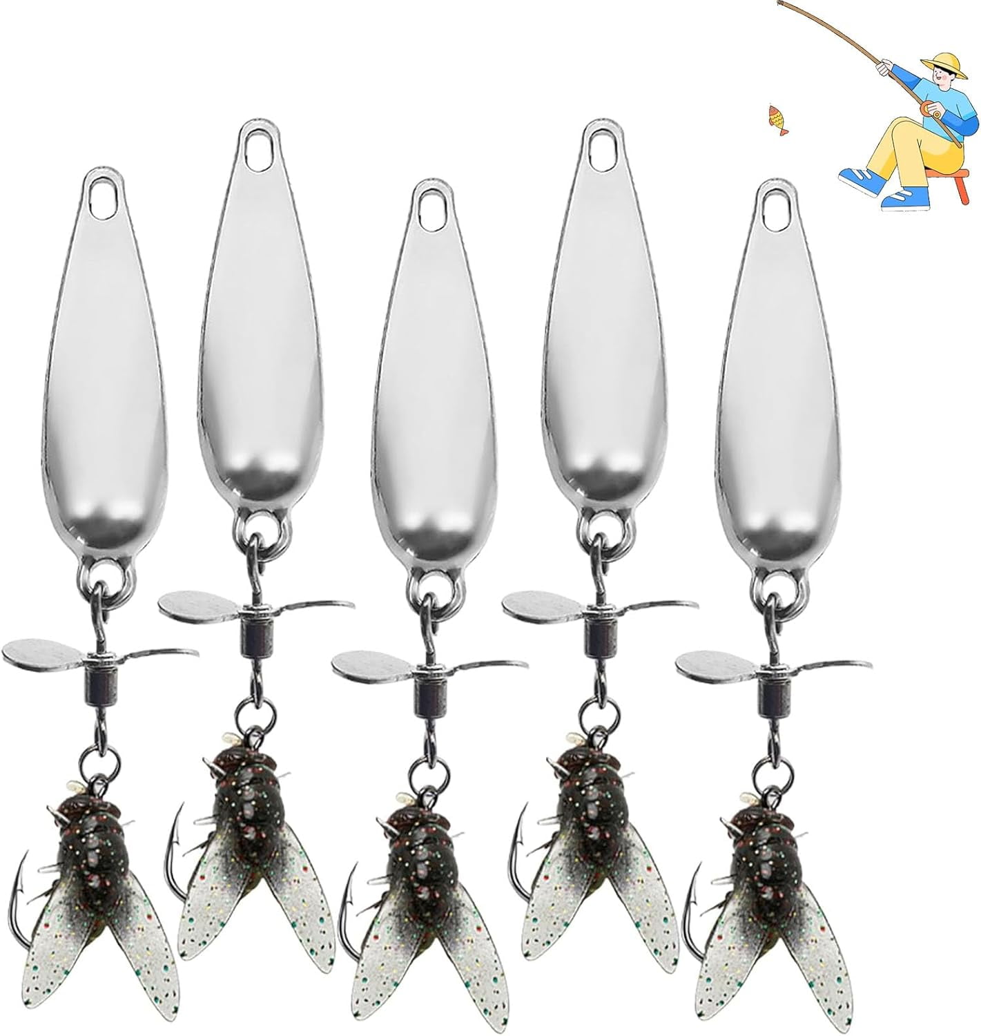 Metal Propeller Fishing Lure for Catching Fish，Fly Spinning Propeller ...