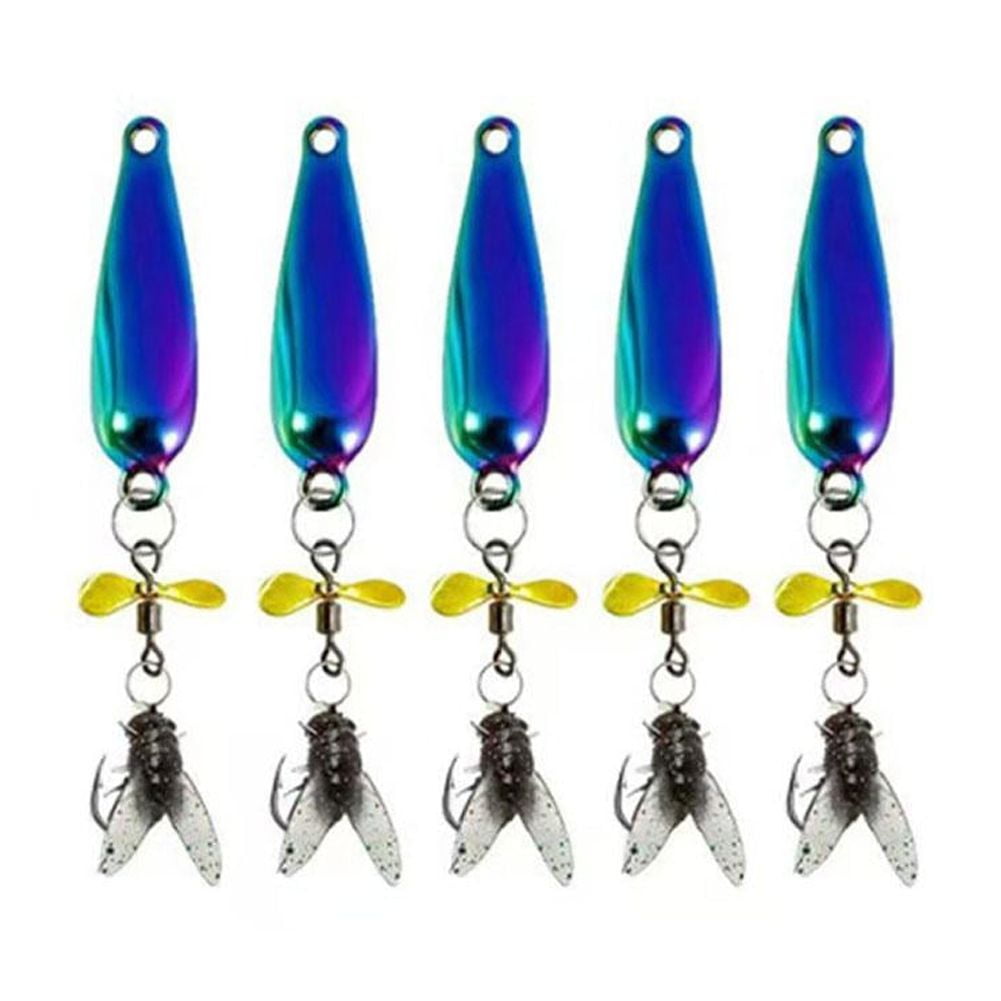 Metal Propeller Fly False Bait Hook,Fly Propeller Metal Sequin Soft ...