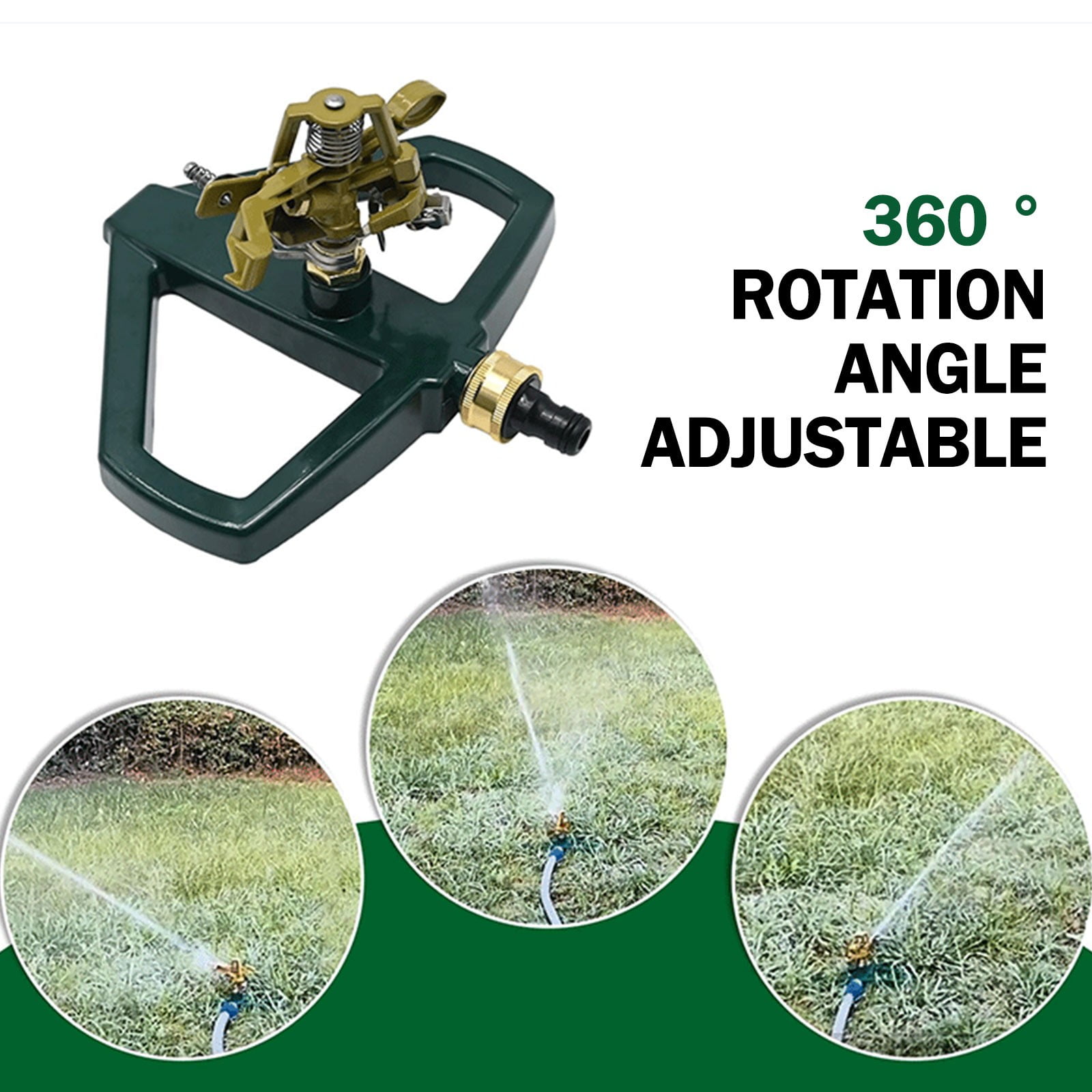 Metal Pulsating Impact Lawn Sprinkler w/Metal Base, Adjustable Heavy ...