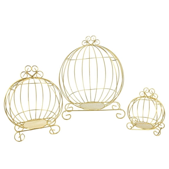 Metal Pumpkin Carriages, Gold, 3-Piece - Walmart.com