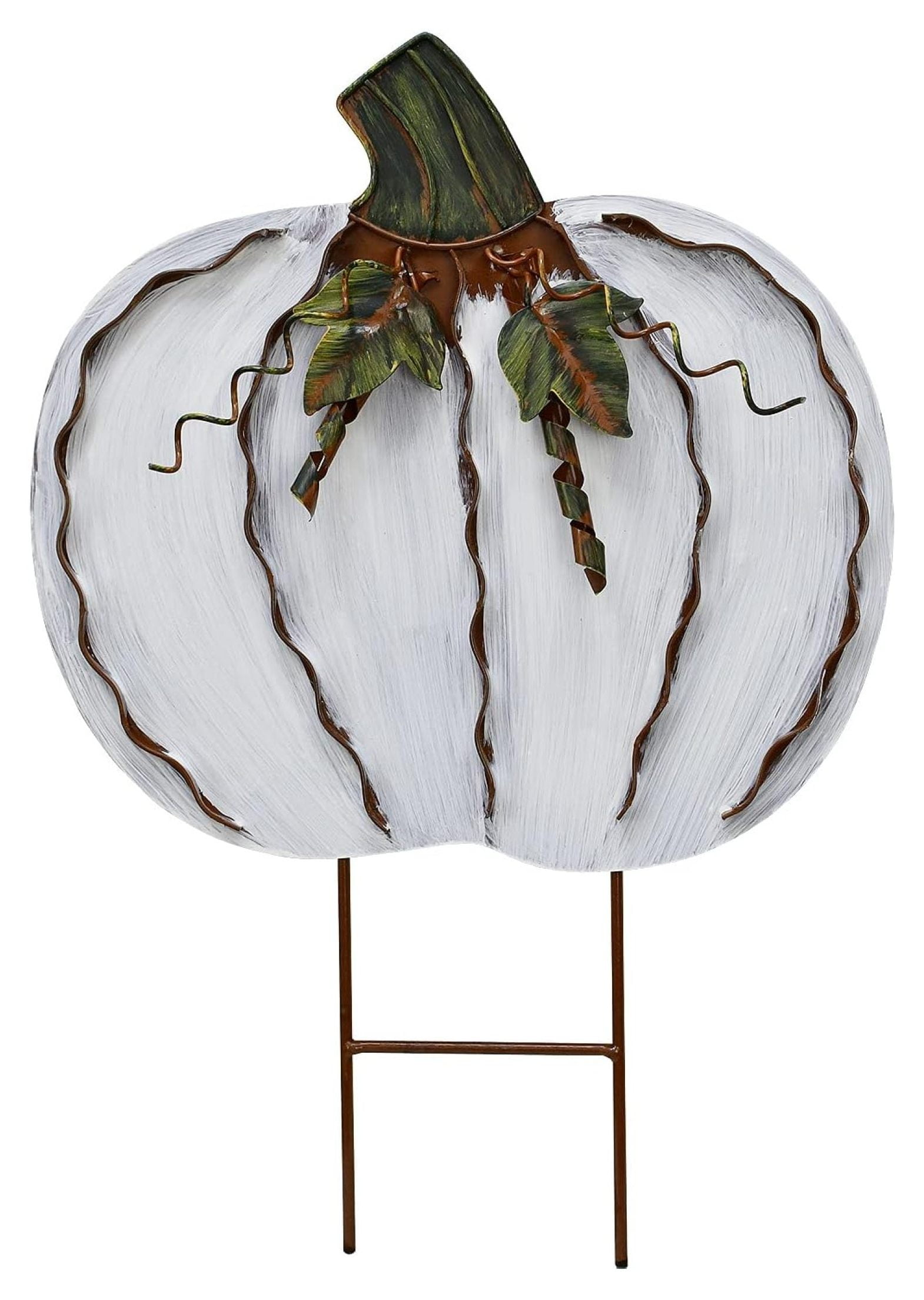Metal Pumpkin Garden Stake Fall Decor Decorative Rustic Pumpkins Yard ...