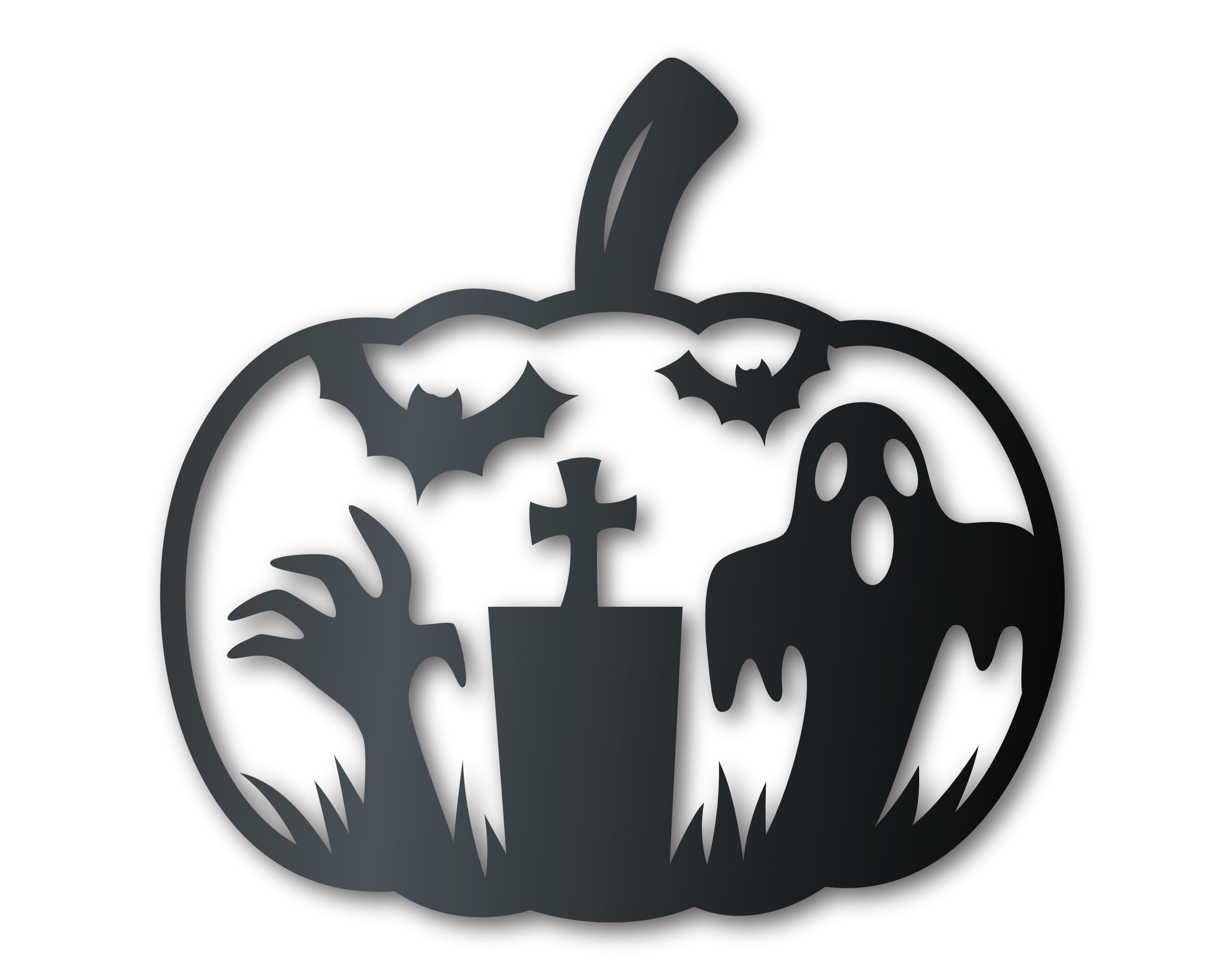 Metal Pumpkin Graveyard Wall Art | Halloween | Indoor Outdoor | Up to ...