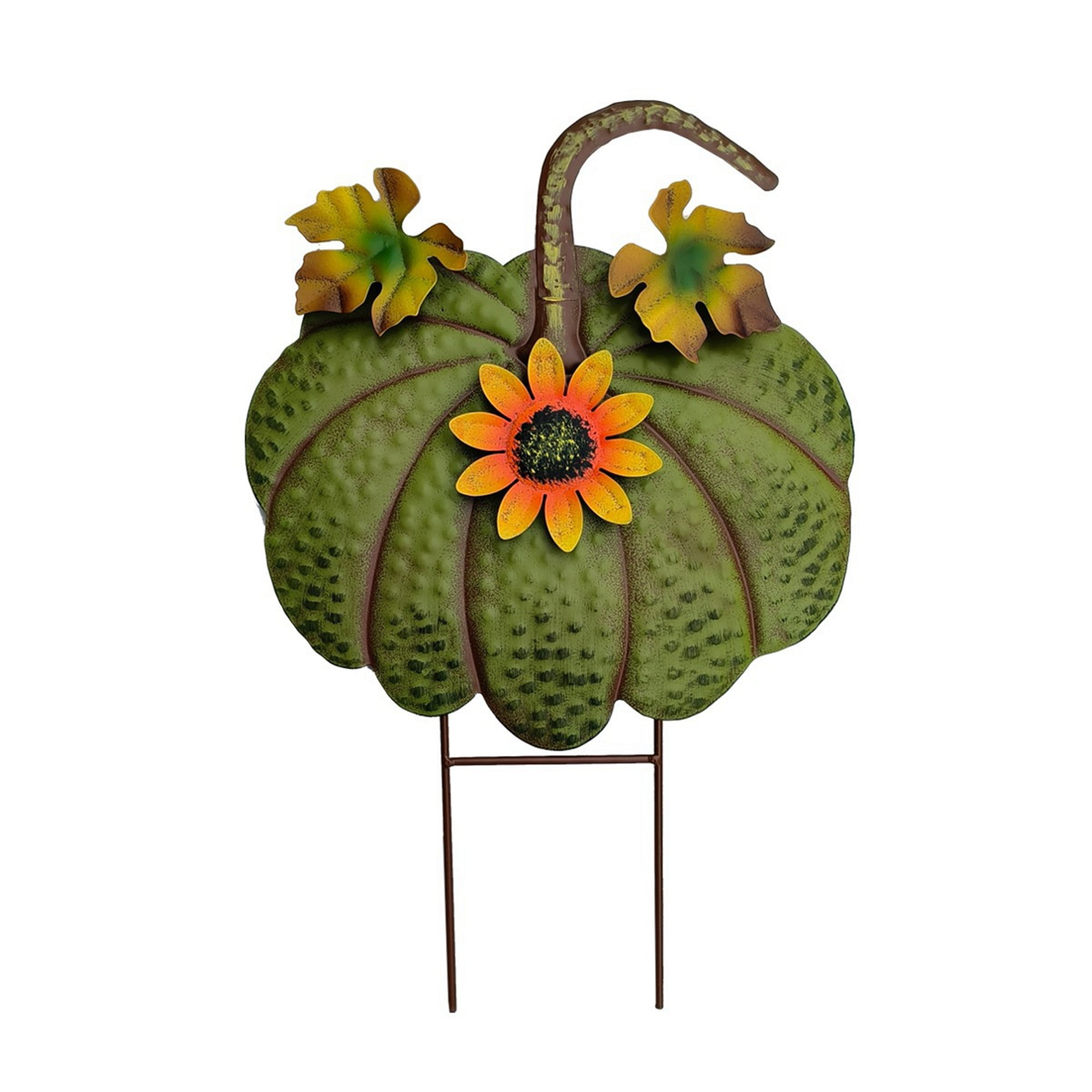 Metal Pumpkin Stakes Yard Signs Fall Decor Decorative Garden Stake Lawn ...