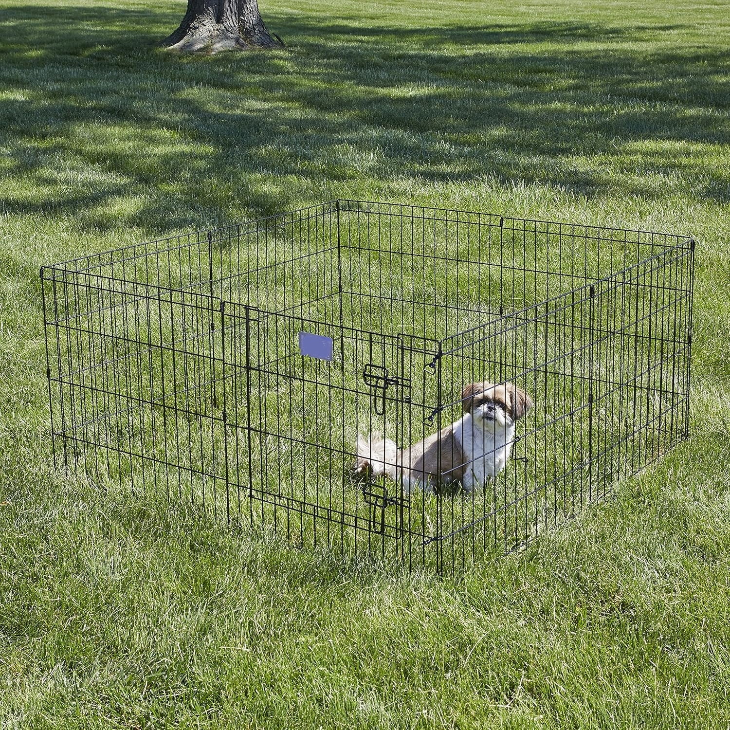 Metal Puppy/Dog Exercise Pen, Indoor/Outdoor Playpen with Secure Door ...