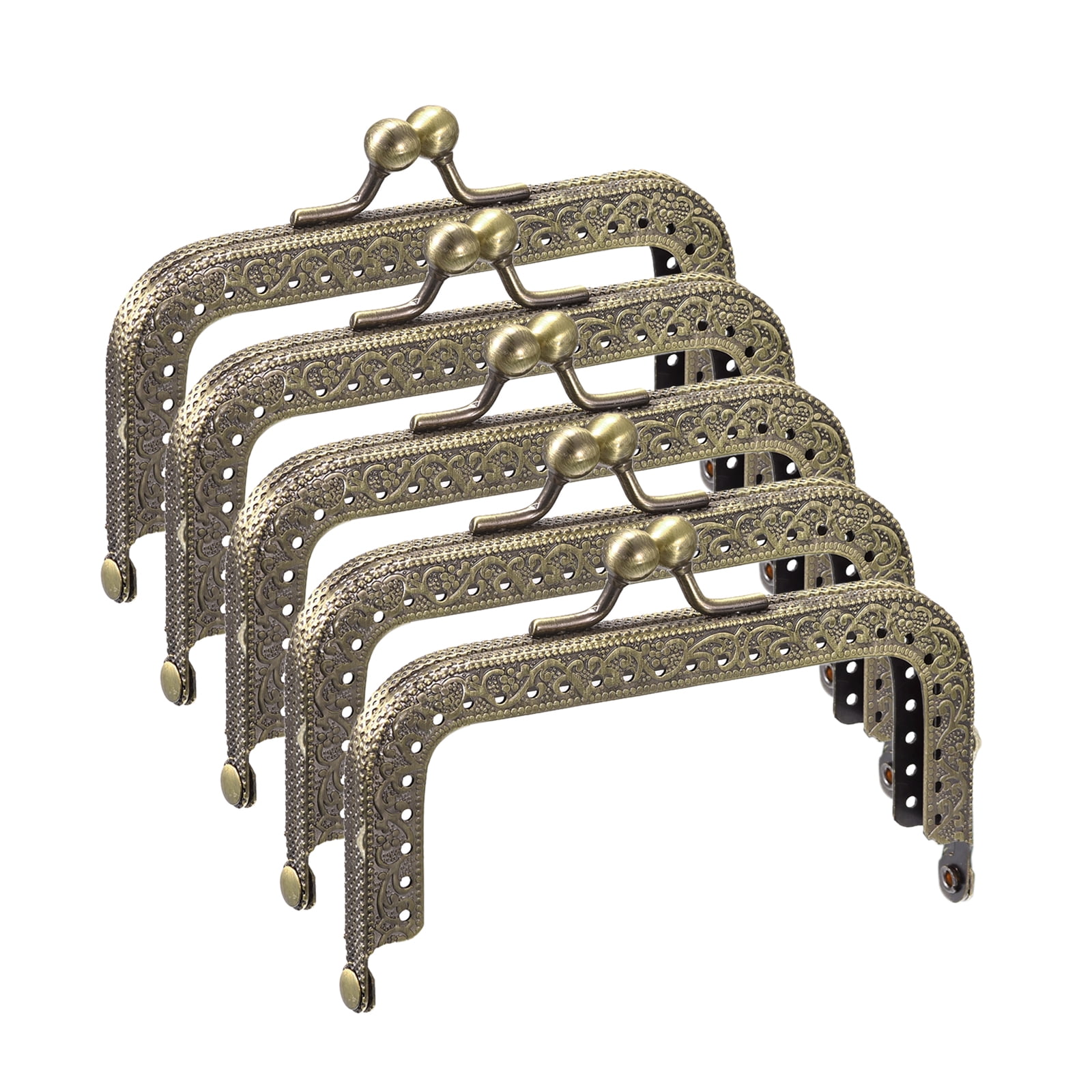 Metal Purse Frames, 4.1" 5Pcs Kiss Lock Clasp Frame for Coin Bag DIY ...