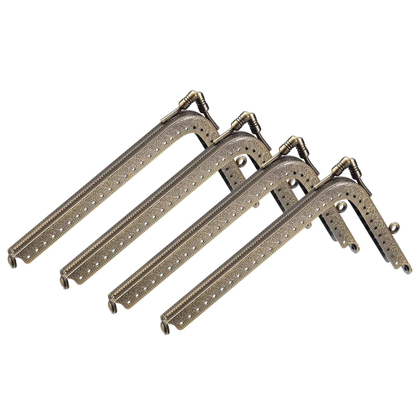 Metal Purse Frames 5.7" 4Pcs Rectangle Kiss Lock Clasp Frame Embossed ...
