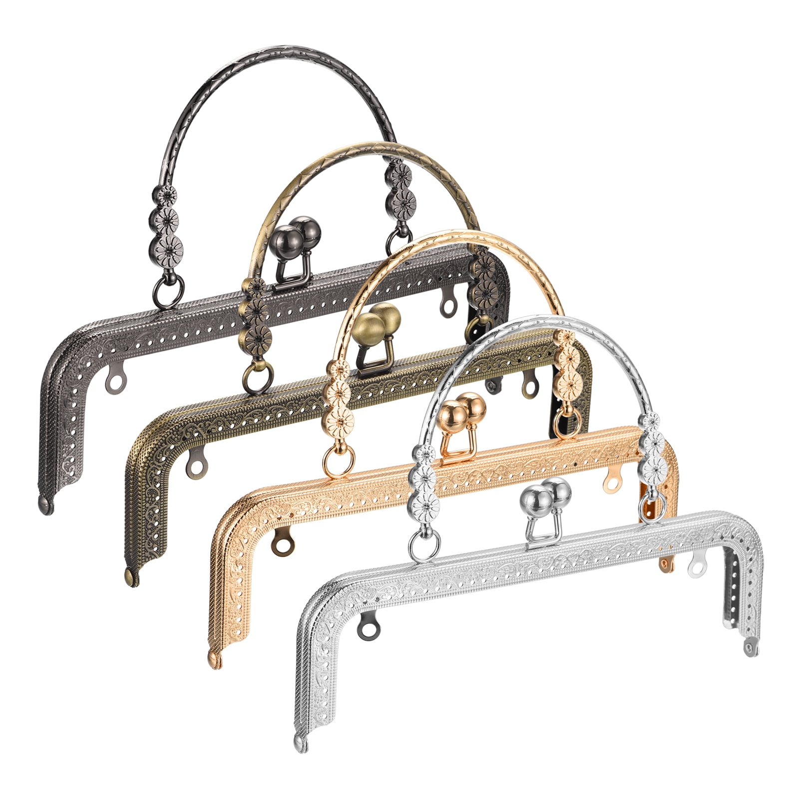 Metal Purse Frames, 8.07" 4Pcs Kiss Lock Clasp Frame Clutch Square ...