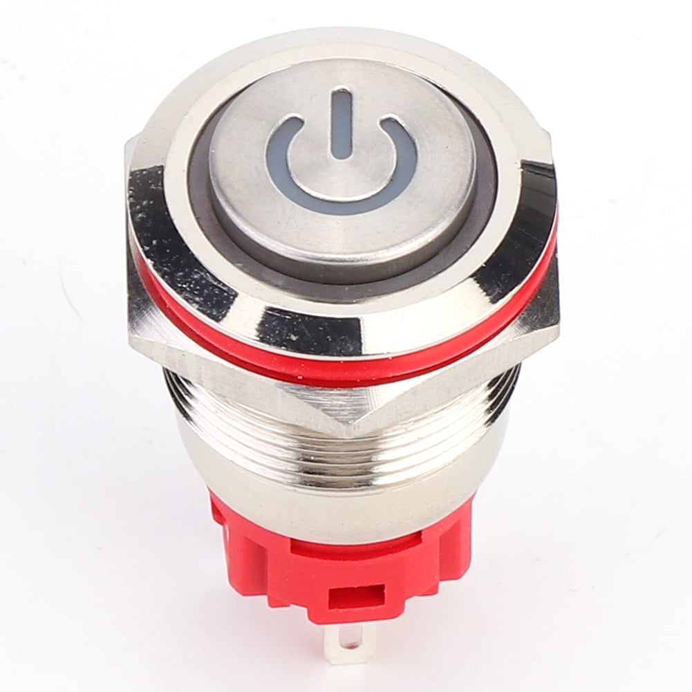 Metal Push Button Switch DC9~30V 19mm 1NO 1NC Self Locking Switch with ...