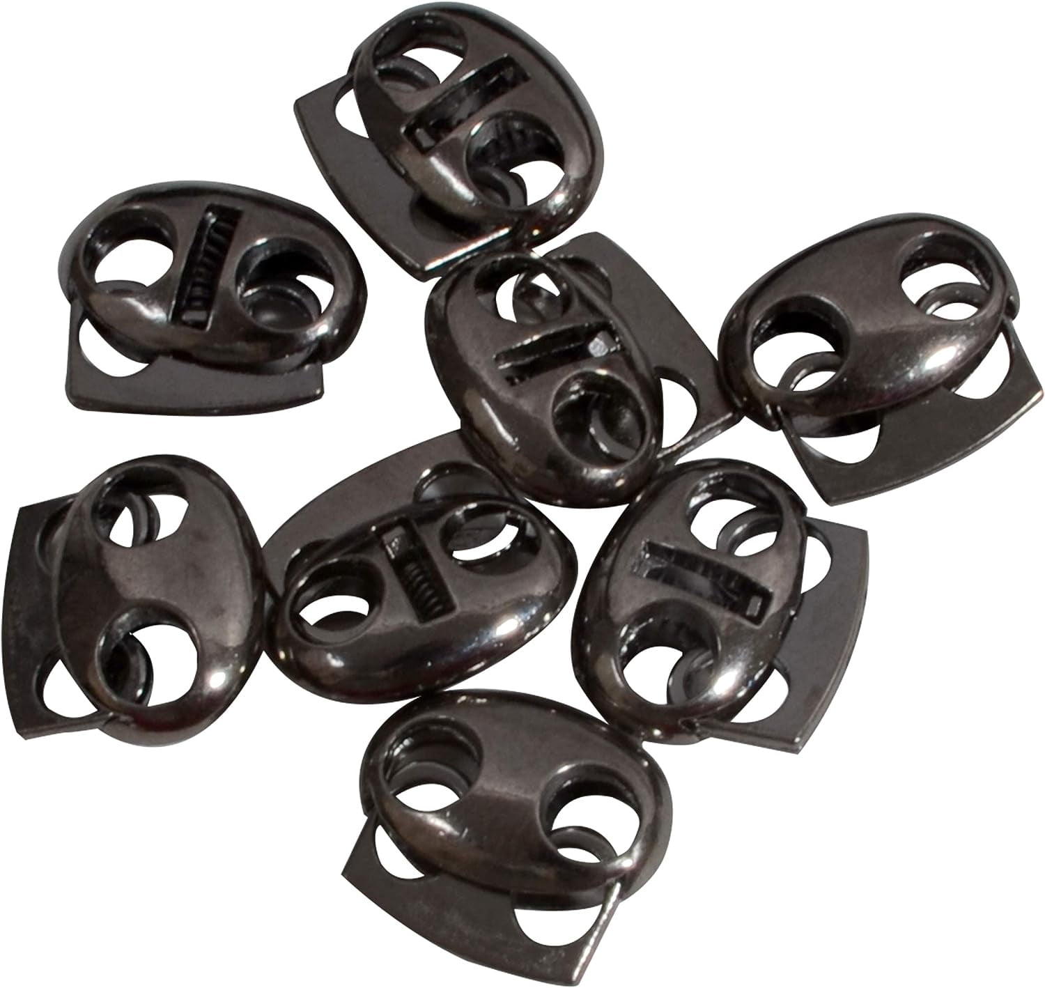 Metal Push Button Twin Hole Cord Lock Spring Loaded Toggle Stopper for ...