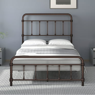 Amolife King Bed Frame with Tall Backboard, Adjustable Velvet-Studded ...