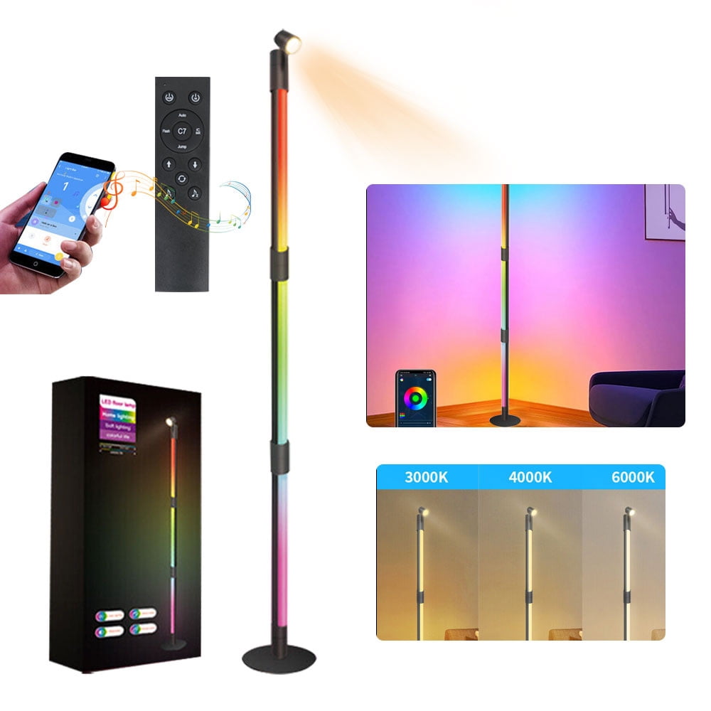 Metal RGB Corner Floor Lamps for Living Room and Bedroom, Color ...