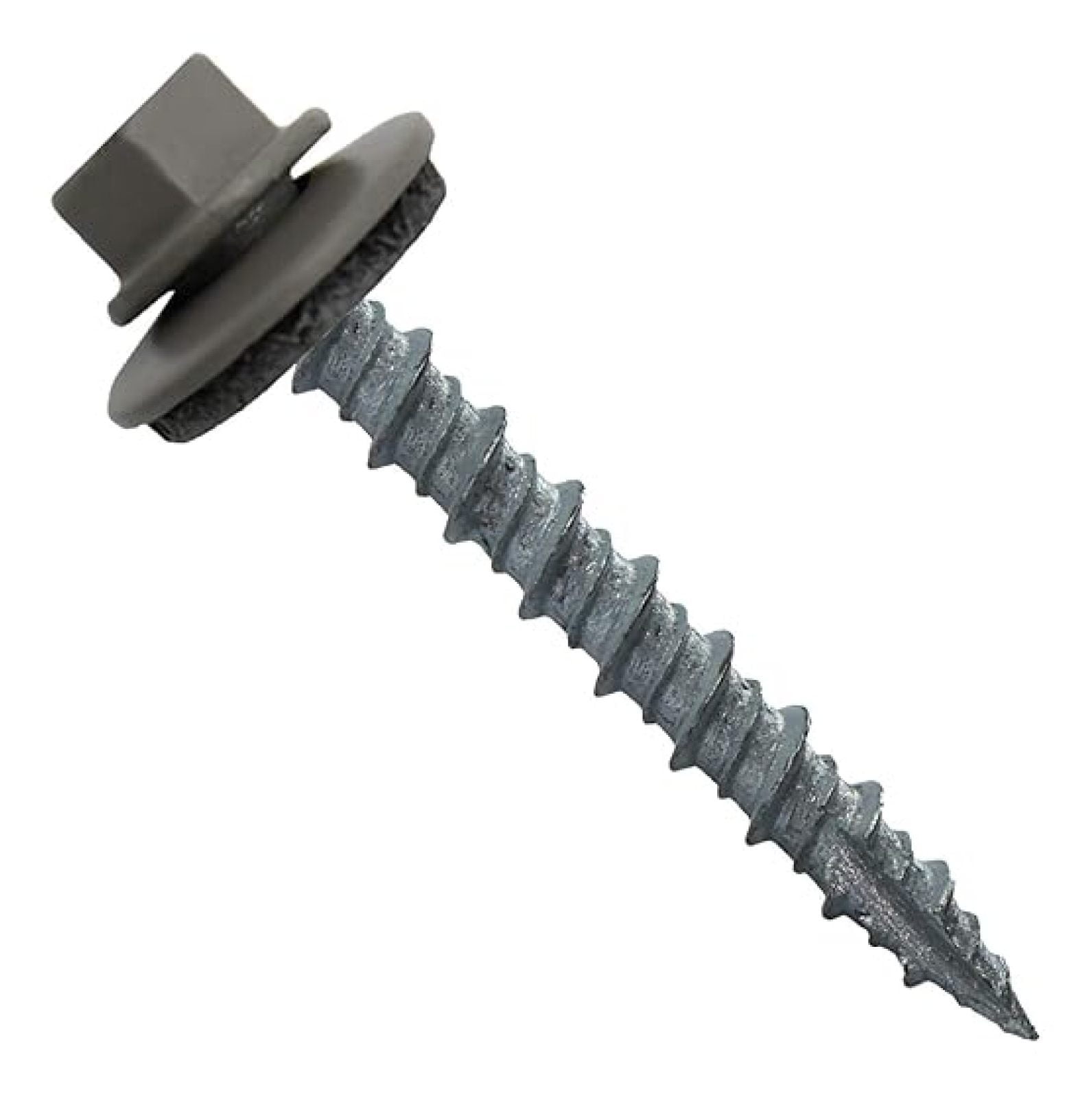 Metal ROOFING SCREWS: (1000) 10 x 1-1/2" PEWTER GRAY/SLATE GRAY Hex ...
