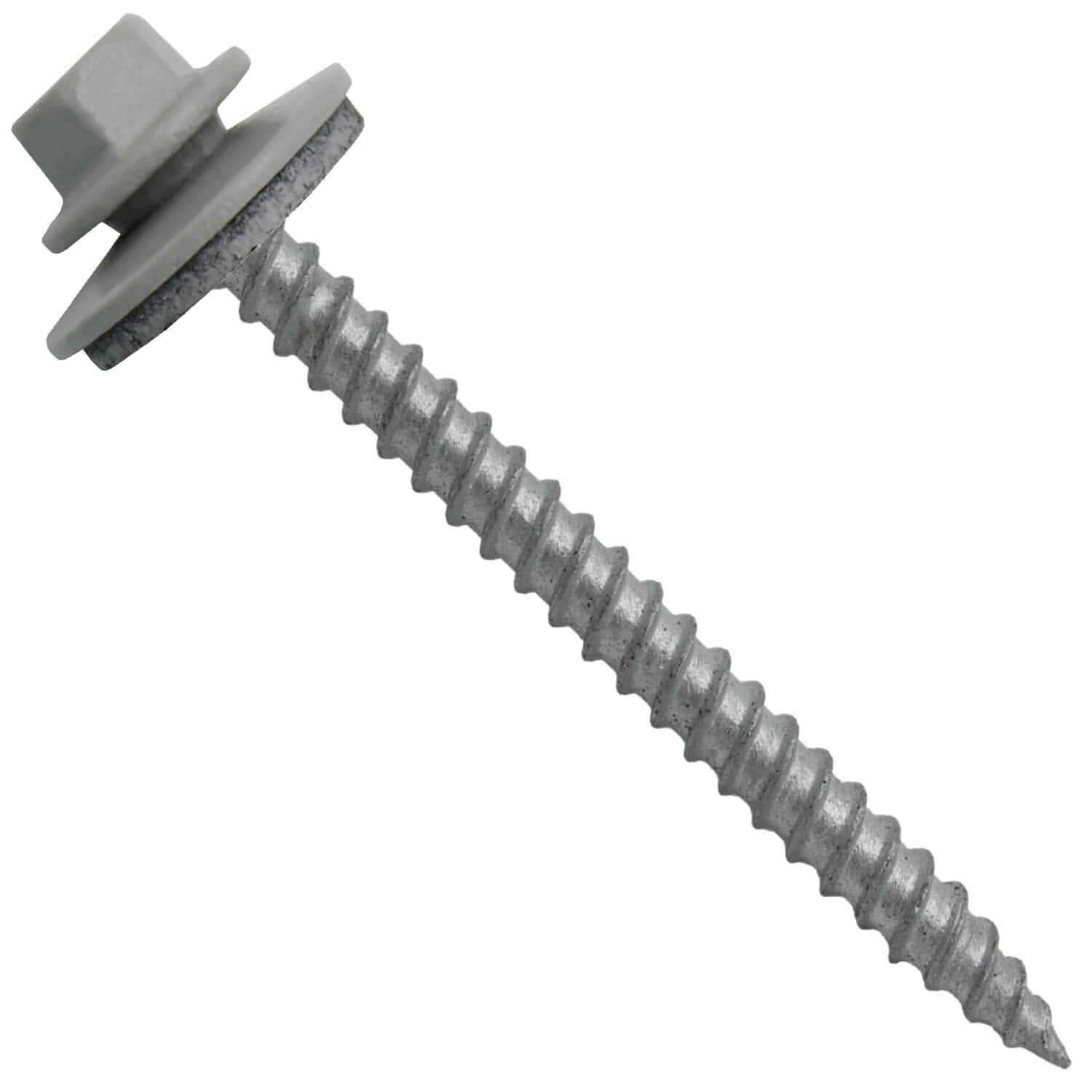 Metal ROOFING SCREWS: (250) 12 x 2-1/2" ABC-GRAY Hex Head Sheet Metal Roof Screw. Point metal to ...