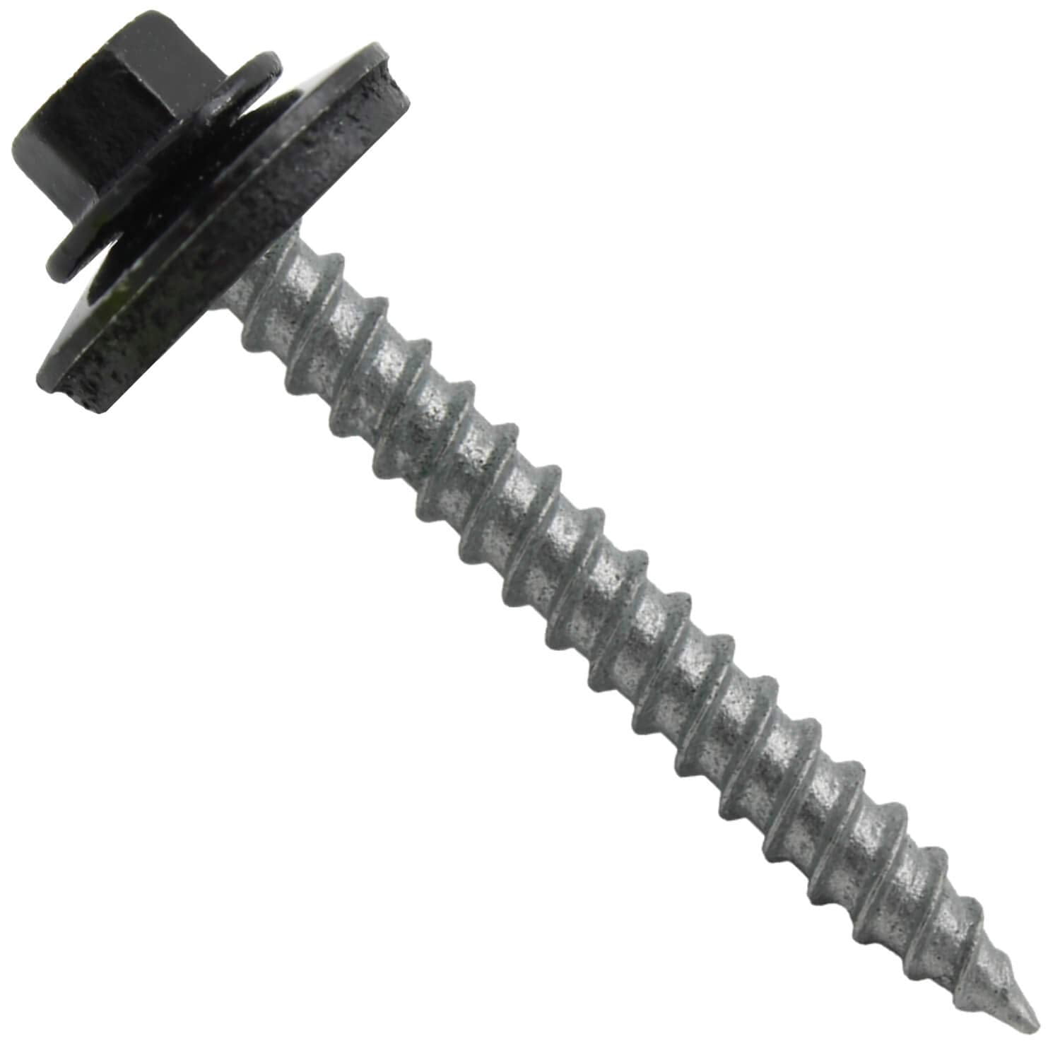 Metal ROOFING SCREWS: (250)12 x 2" BLACK Hex ReGrip Sheet Metal Roof ...