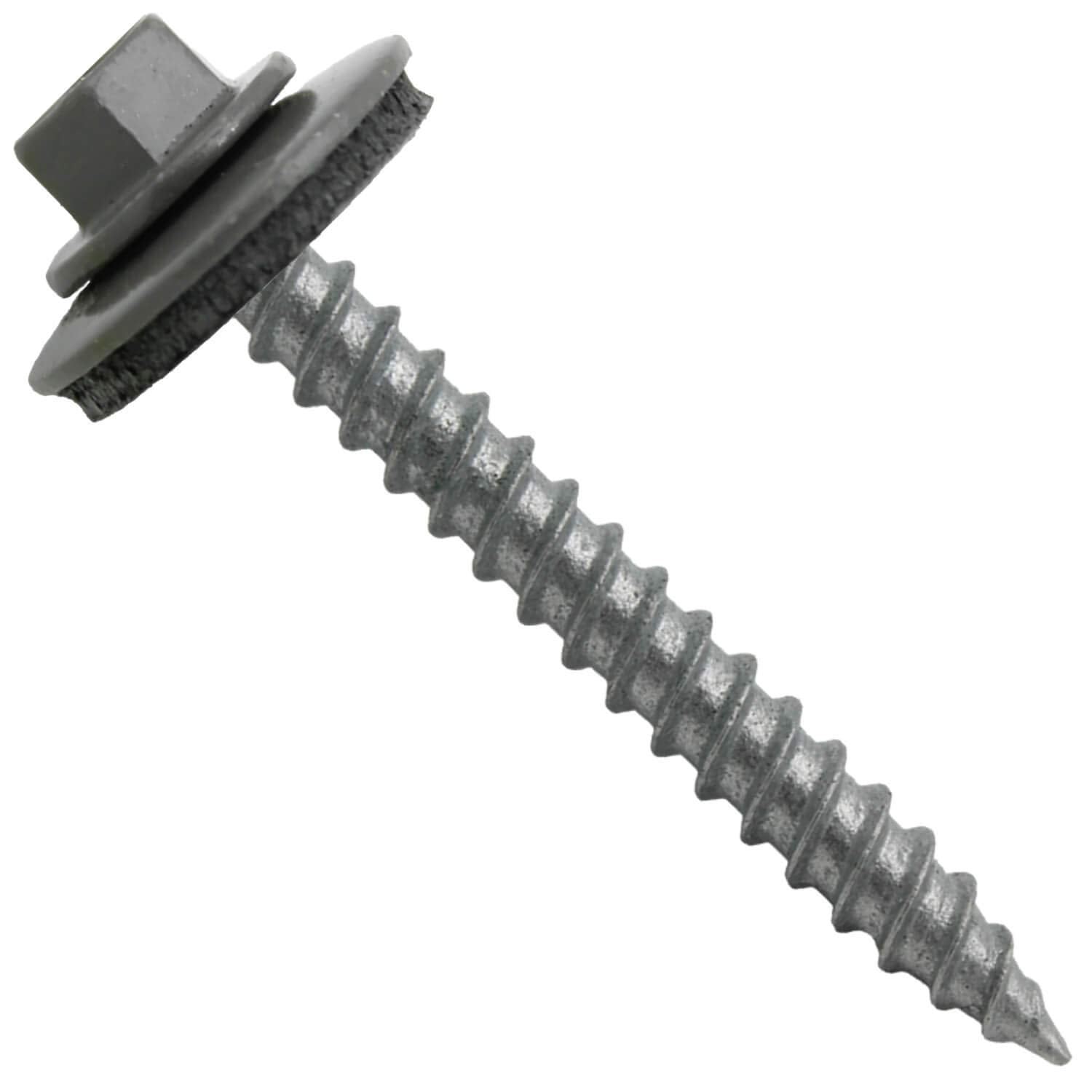 Metal ROOFING SCREWS: (250)12 x 2" CHARCOAL Hex ReGrip Sheet Metal Roof ...