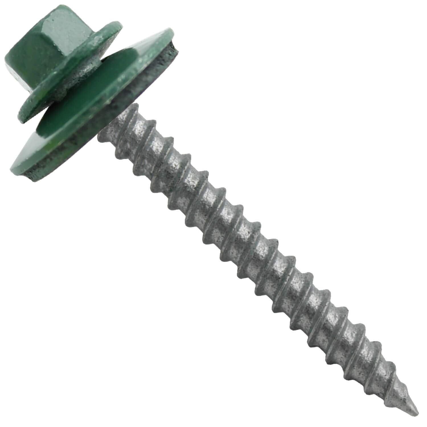 Metal ROOFING SCREWS: (250)12 x 2" GREEN Hex ReGrip Sheet Metal Roof ...