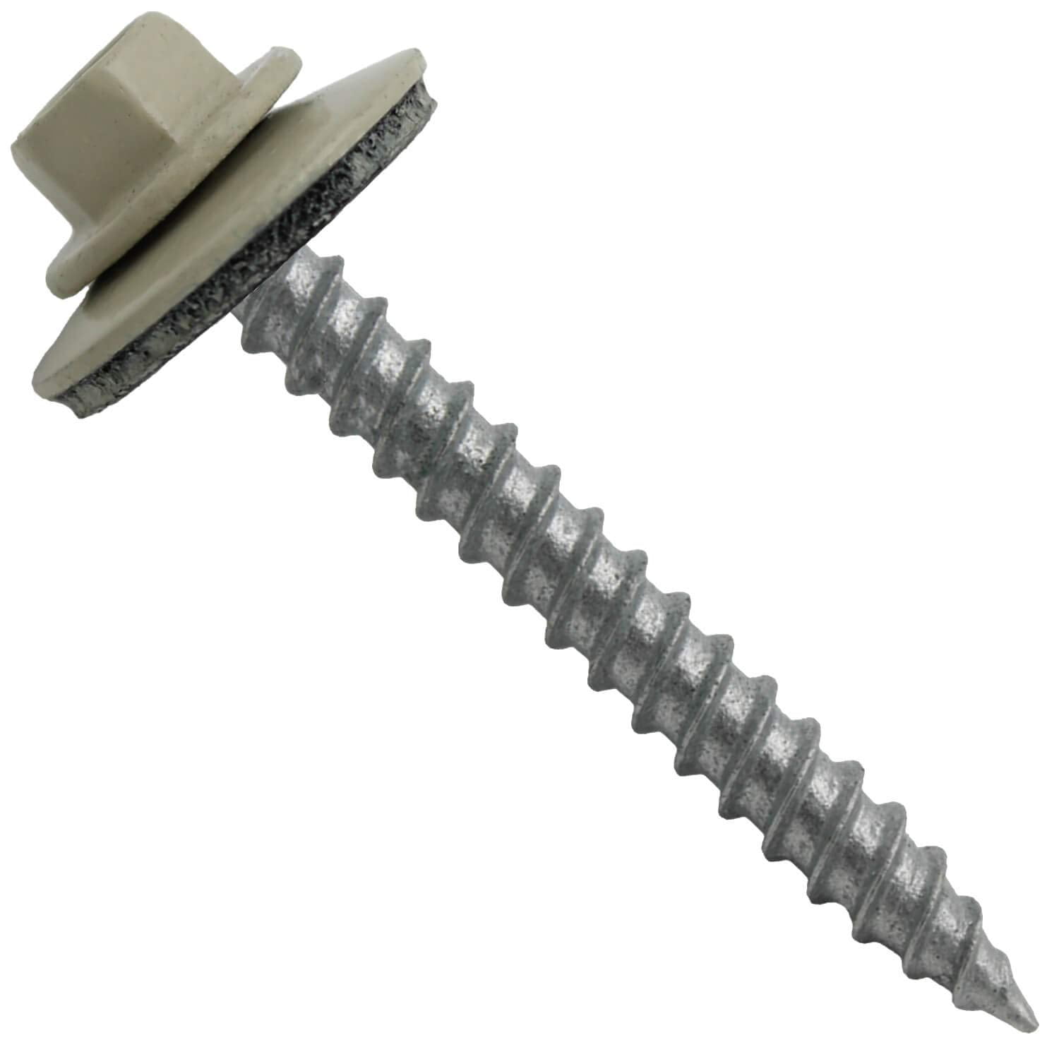 Metal ROOFING SCREWS: (250) 12 x 2" LIGHT STONE Hex ReGrip Sheet Metal ...