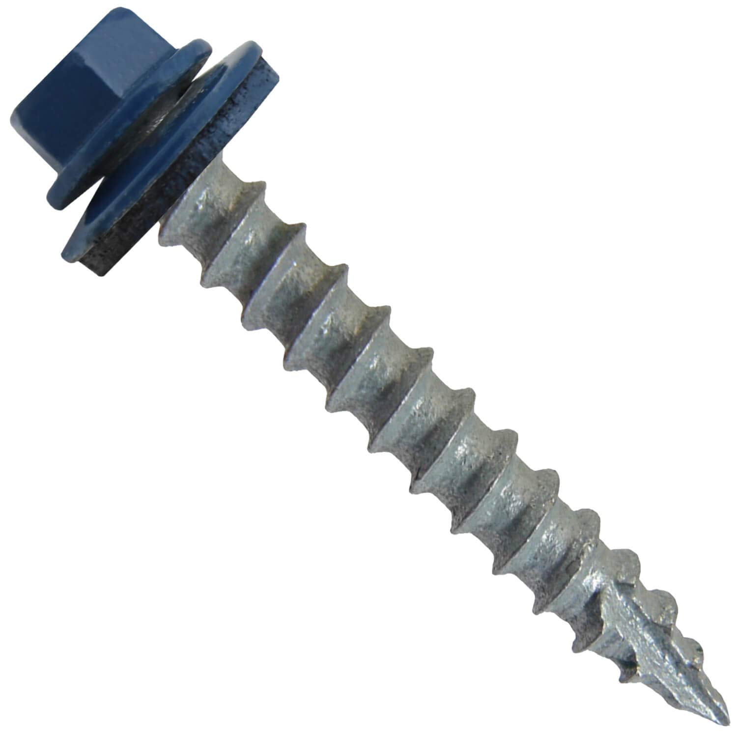 Metal ROOFING SCREWS:(250) Screws x 1-1/2" GALLERY BLUE Hex Head Sheet Metal Roof Screw. Self ...