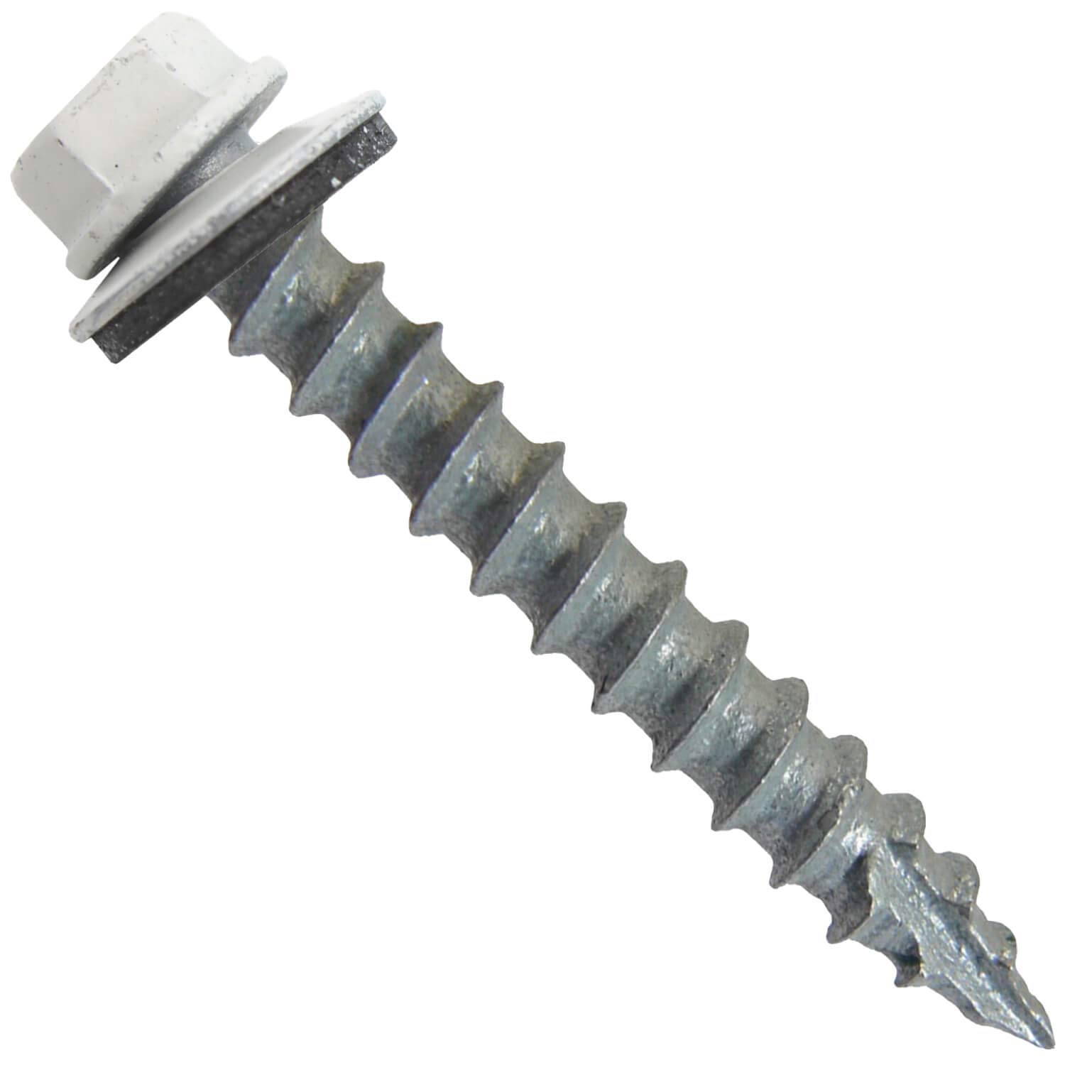 Metal ROOFING SCREWS(250) Screws x 1-1/2" WHITE Hex Washer Head Sheet ...
