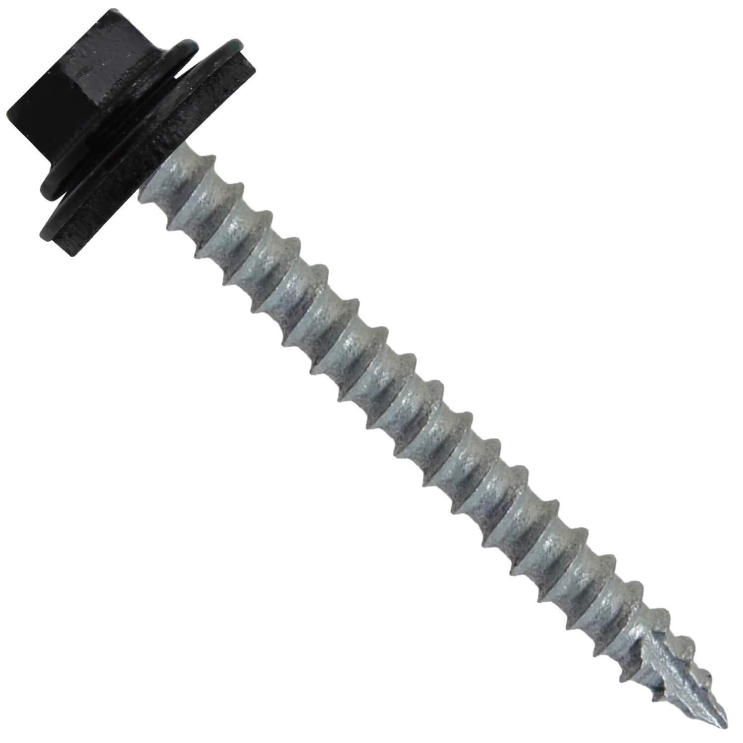 Metal ROOFING SCREWS: (250) Screws x 2-1/2" BLACK Hex Head Sheet Metal ...