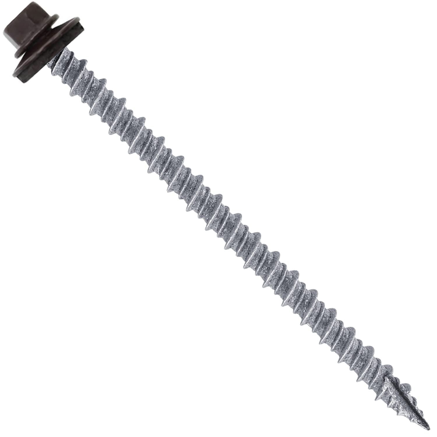 Metal ROOFING SCREWS: (250) Screws x 3" DARK BROWN Hex Head Sheet Metal ...