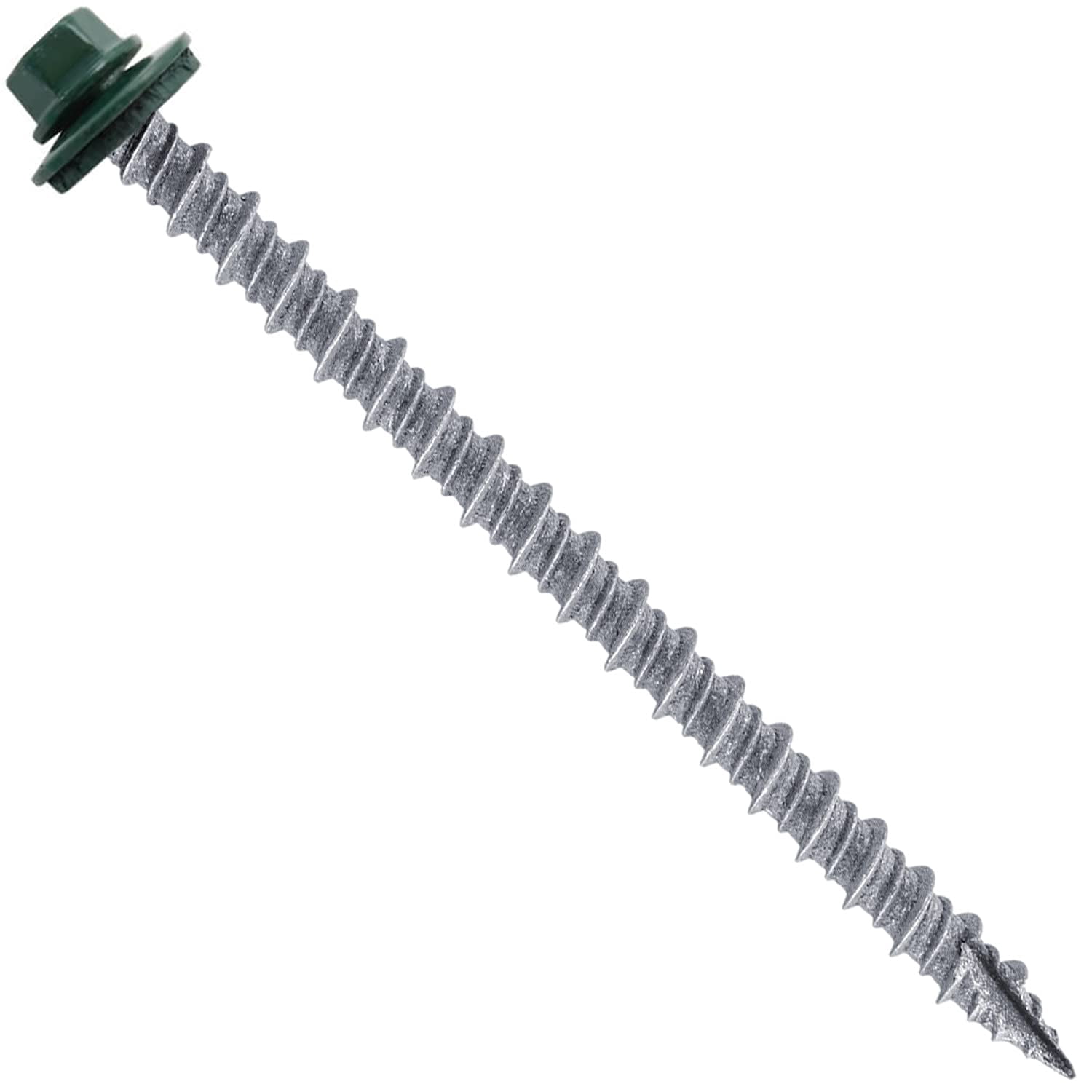 Metal ROOFING SCREWS(250) Screws x 3" /FOREST GREEN Hex Head Sheet ...