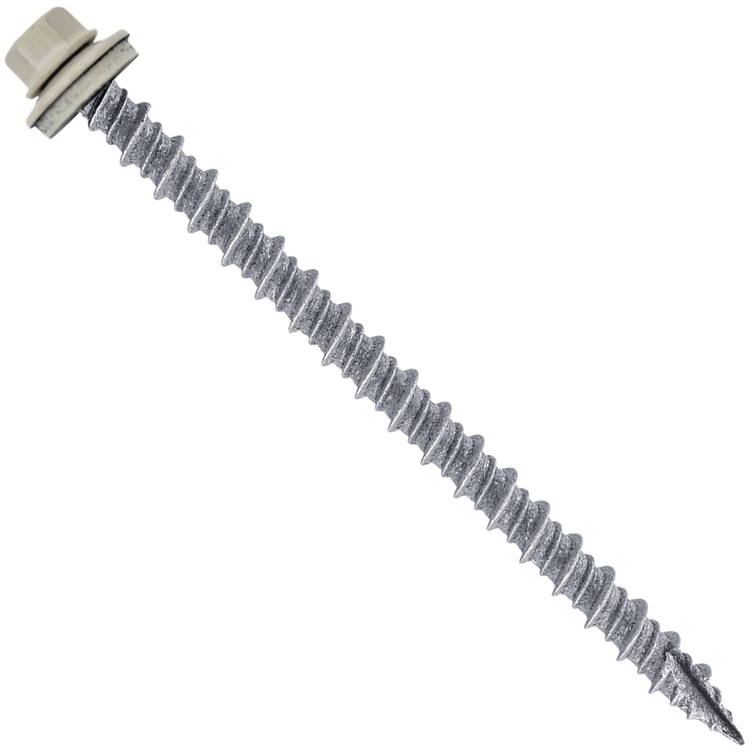 Metal ROOFING SCREWS: (250) Screws x 3" LIGHT STONE Hex Head Sheet ...