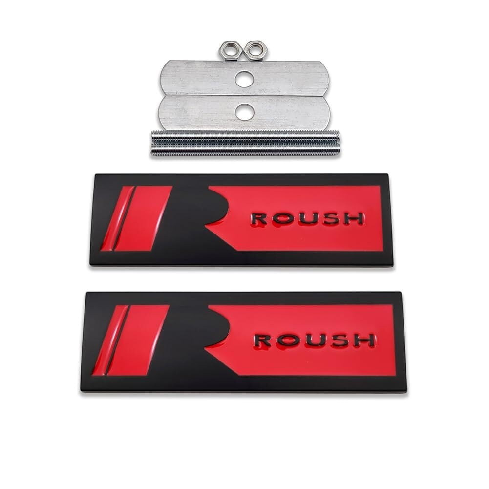 Metal ROUSH Logo Car Front Grille Emblem + 3D Trunk Lid Badge Racing ...