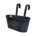 Metal Railing Planters, 10.8" Oval Hanging Flower Pots with Detachable ...