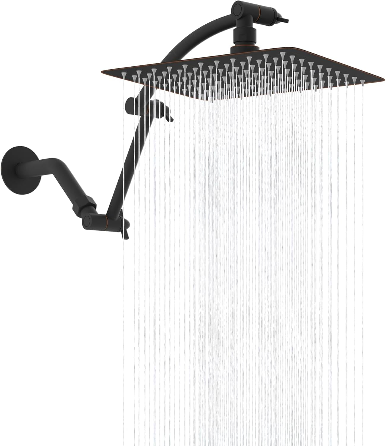 All Metal Rain Shower Head, 10'' High Pressure Rainfall Showerhead with ...