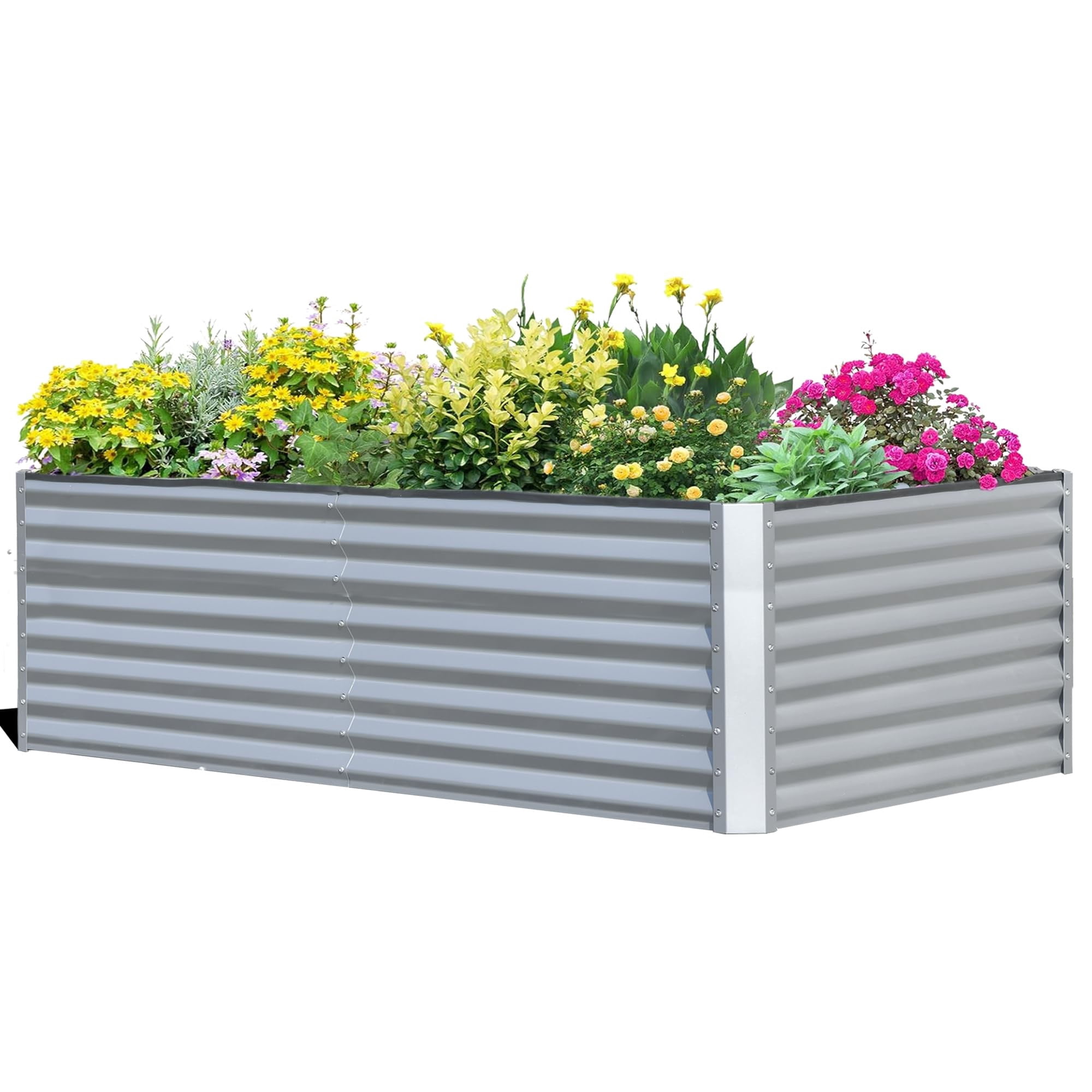 Metal Raised Bed Garden Bed, 8x4x2FT Tall Galvanized Planter Raised ...