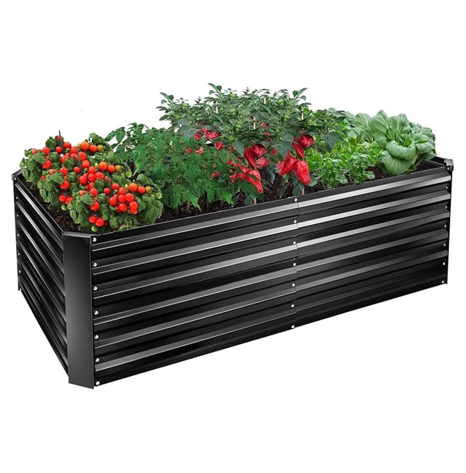 Metal Raised Bed Garden Bed Kit, 6x3x2ft Tall Galvanized Planter Raised ...