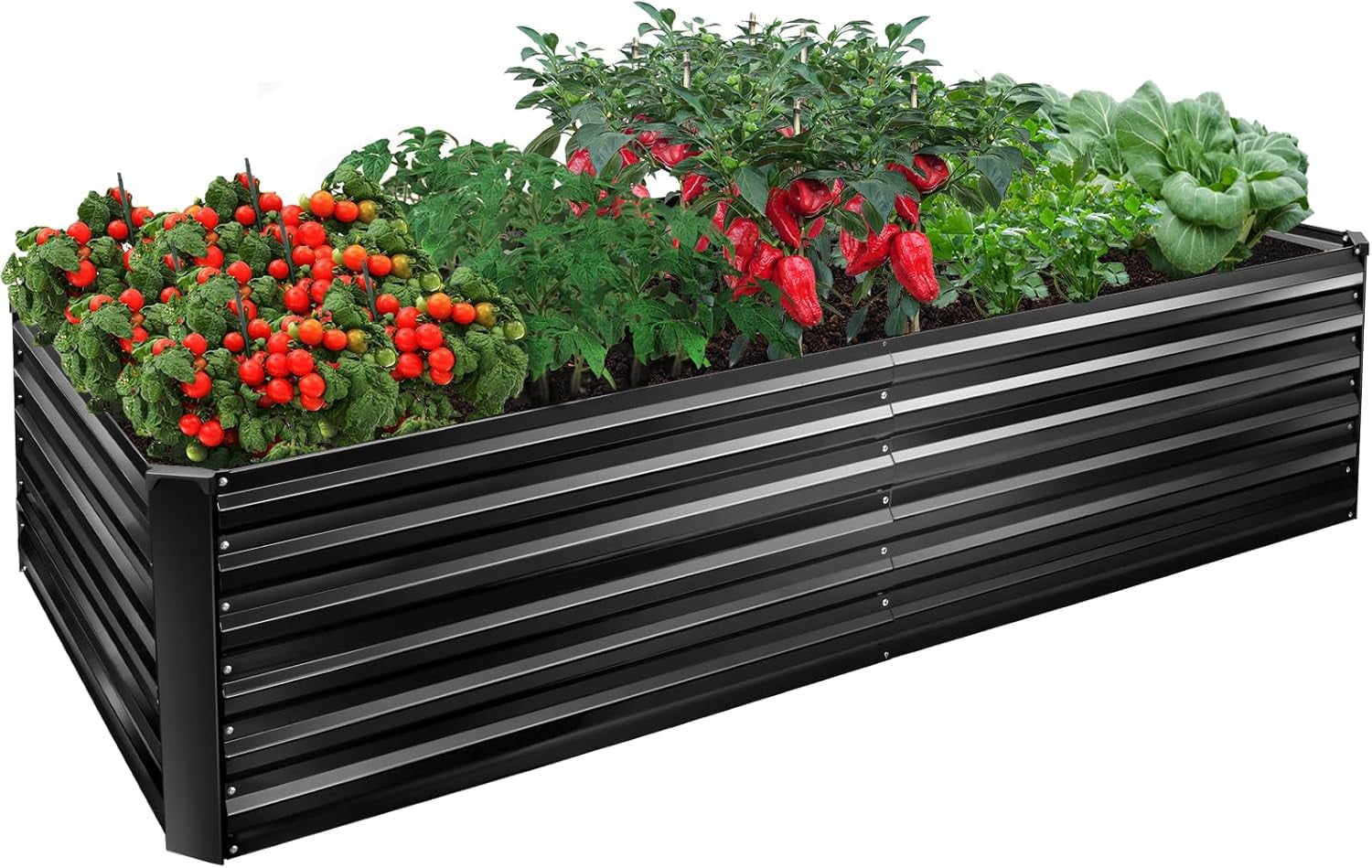 Metal Raised Bed Garden Bed Kit, 8x4x2ft Tall Galvanized Planter Raised ...