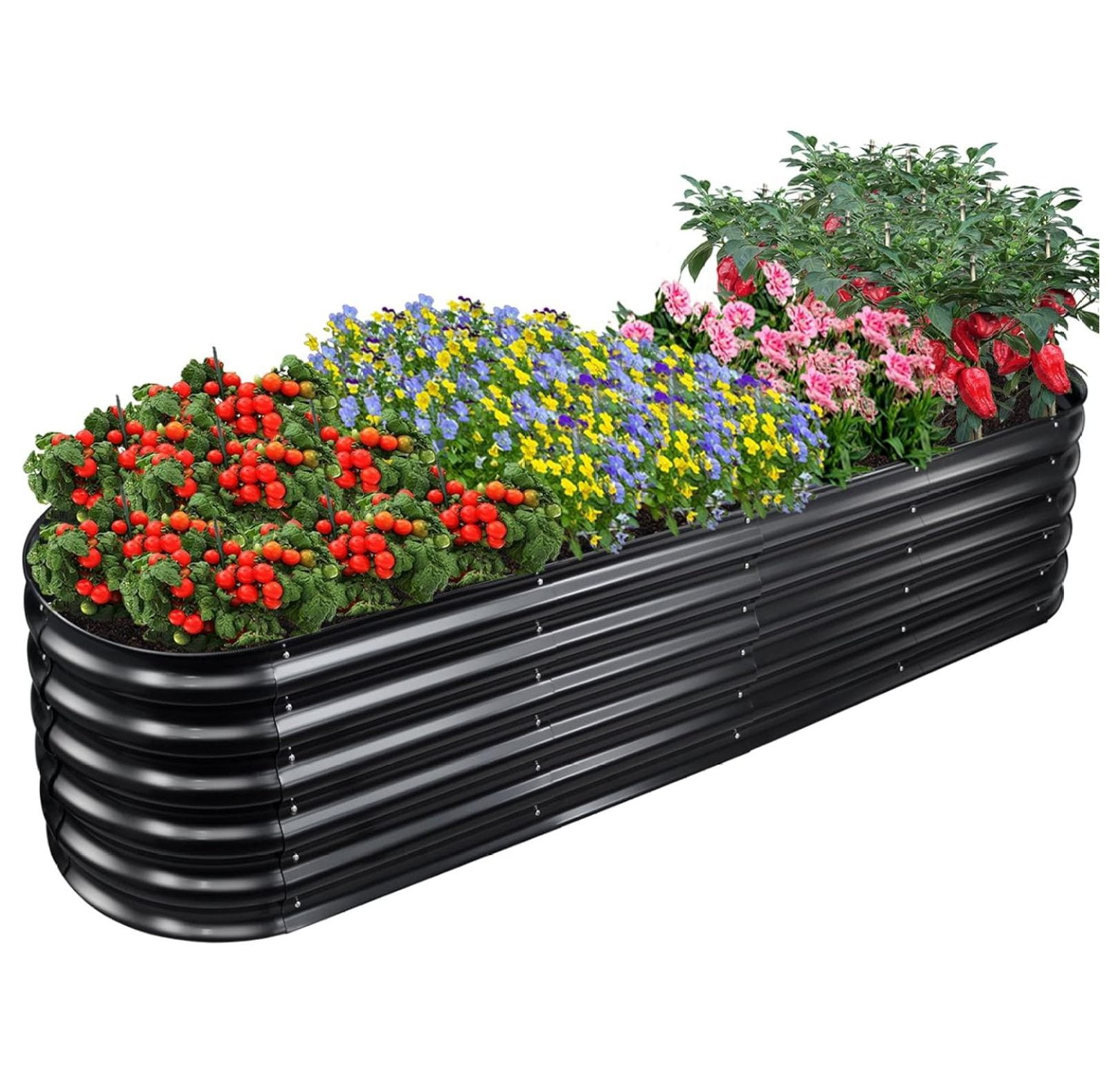 Metal Raised Bed Garden Bed Kit, 8x2x1.4ft Tall Galvanized Planter ...