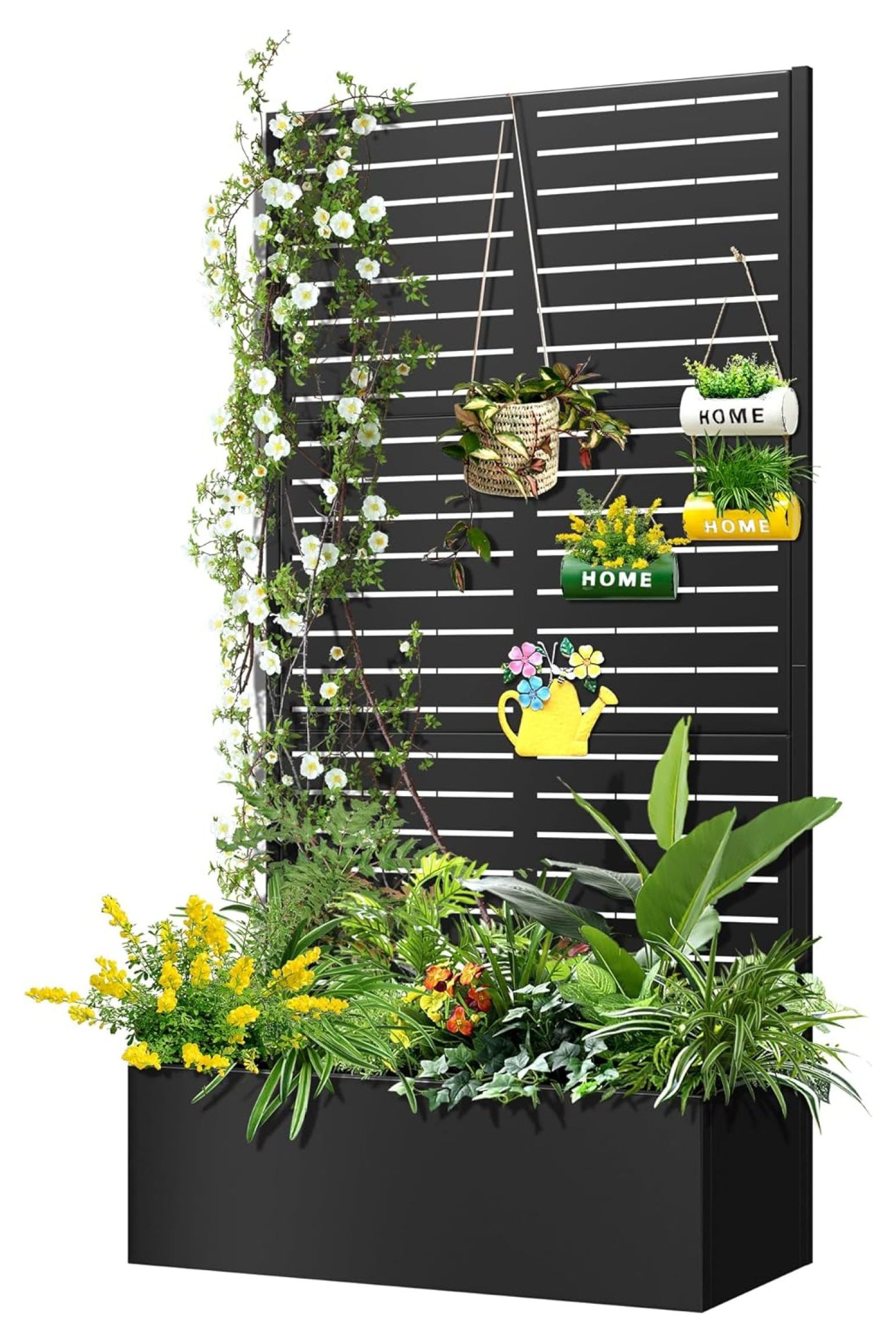 Metal Raised Garden Bed with Trellis, Metal Planter Box with Trellis ...