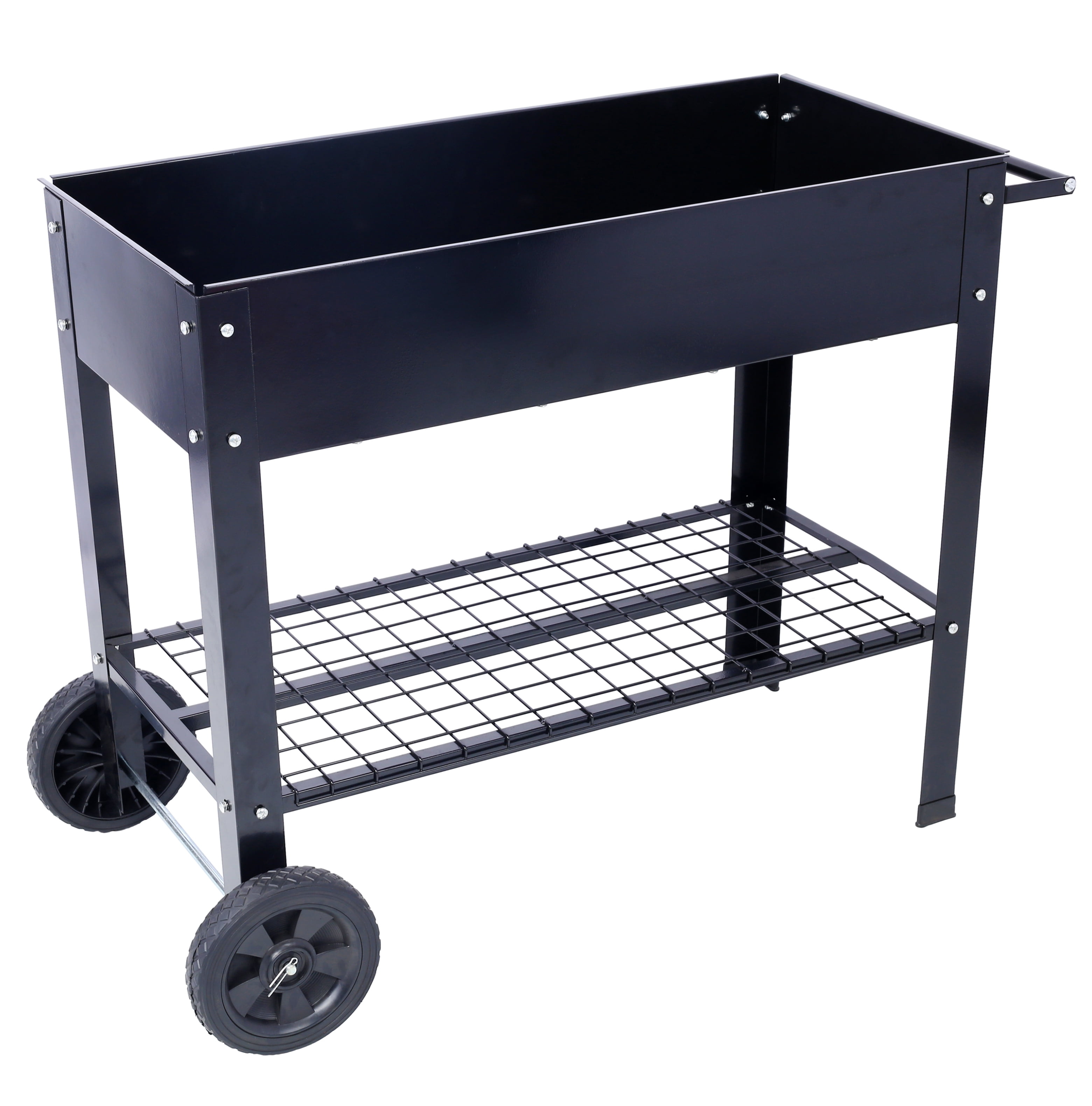 Metal Raised Garden Bed with Wheels, Mobile Planter Box for Outdoor ...