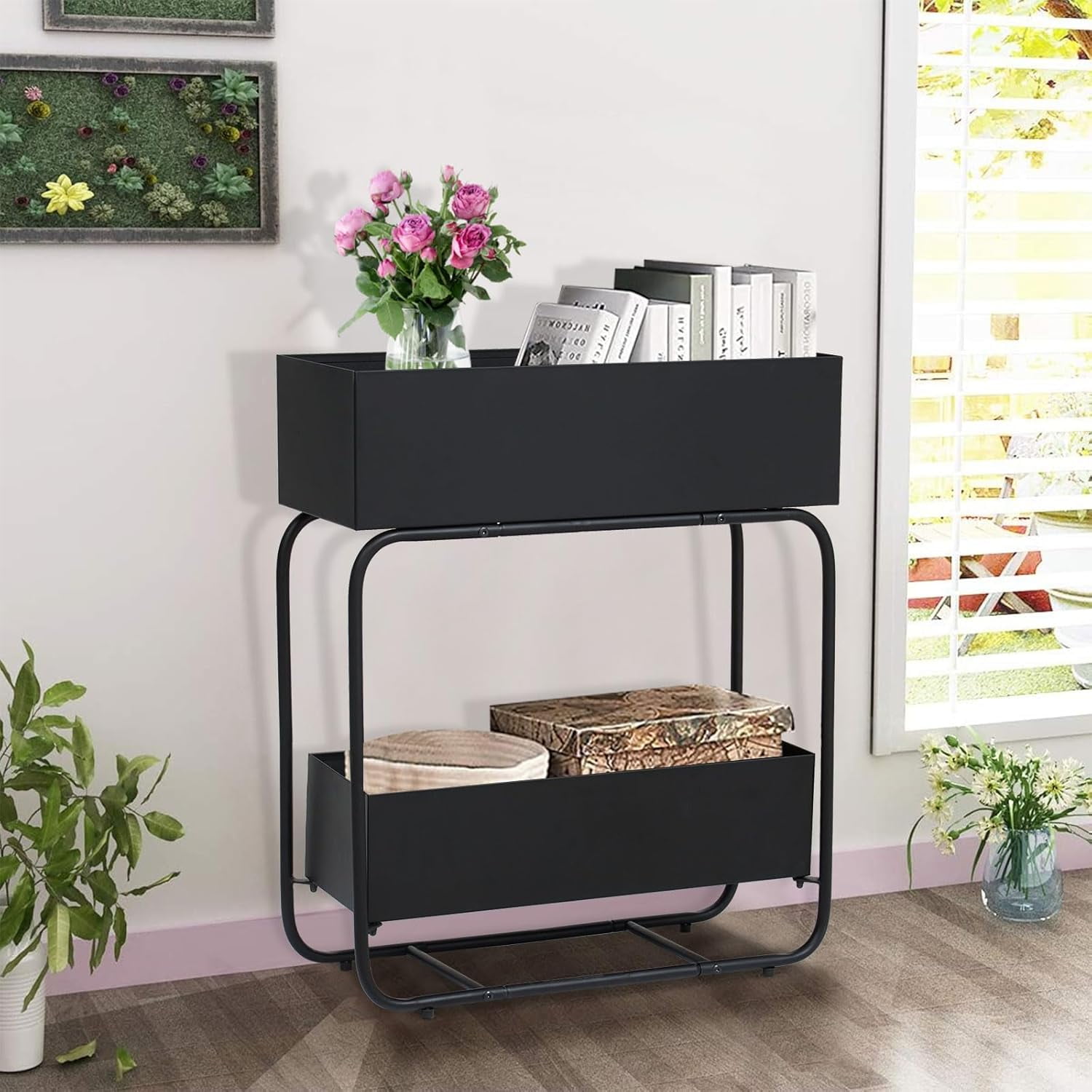 Metal Raised Planter Beds with Drain Holes-Indoor & Outdoor Double ...