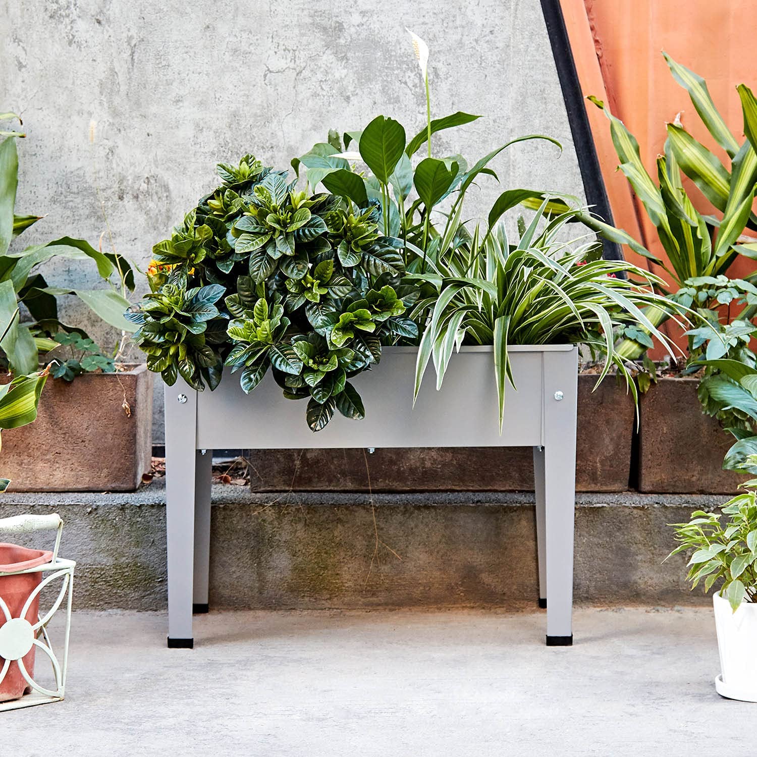 Metal Raised Planter, Elevated Flower Box with Legs, Herb and Vegetable ...