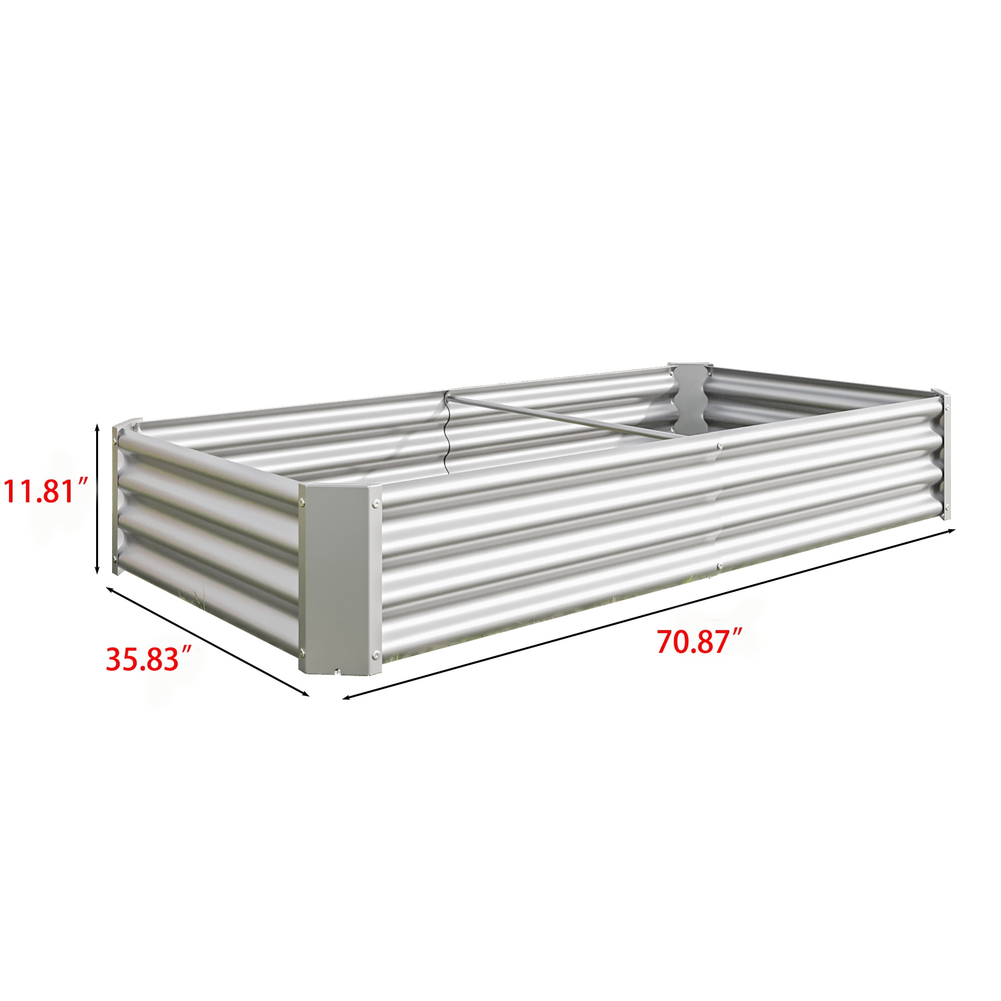 Metal Raised Rectangle Planter Bed - 6x3ft, Ideal for Plants ...