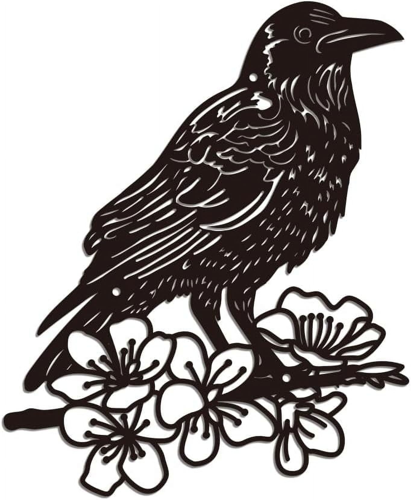 Metal Raven Wall Art Decor, Iron Metal Raven Wall Art Decor for Home ...