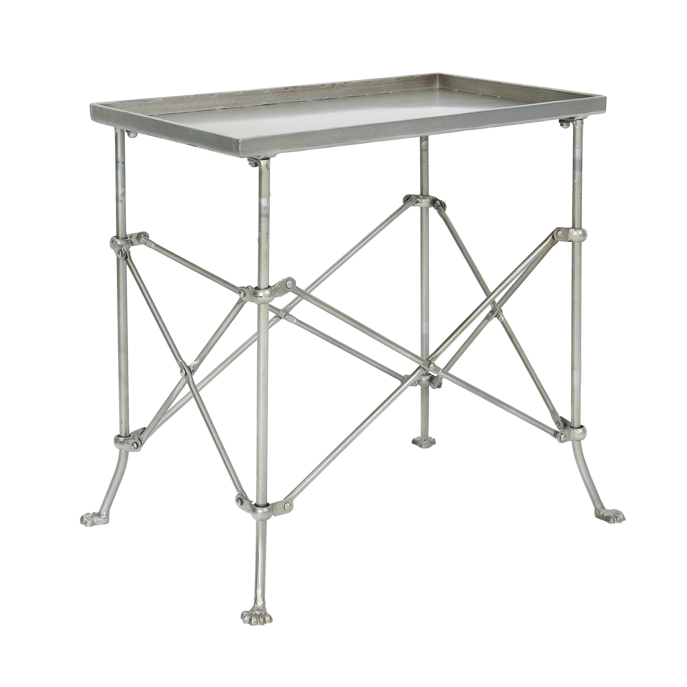 Creative Co-Op Rectangular Tray-Style Metal Table with Whimsical Feet ...