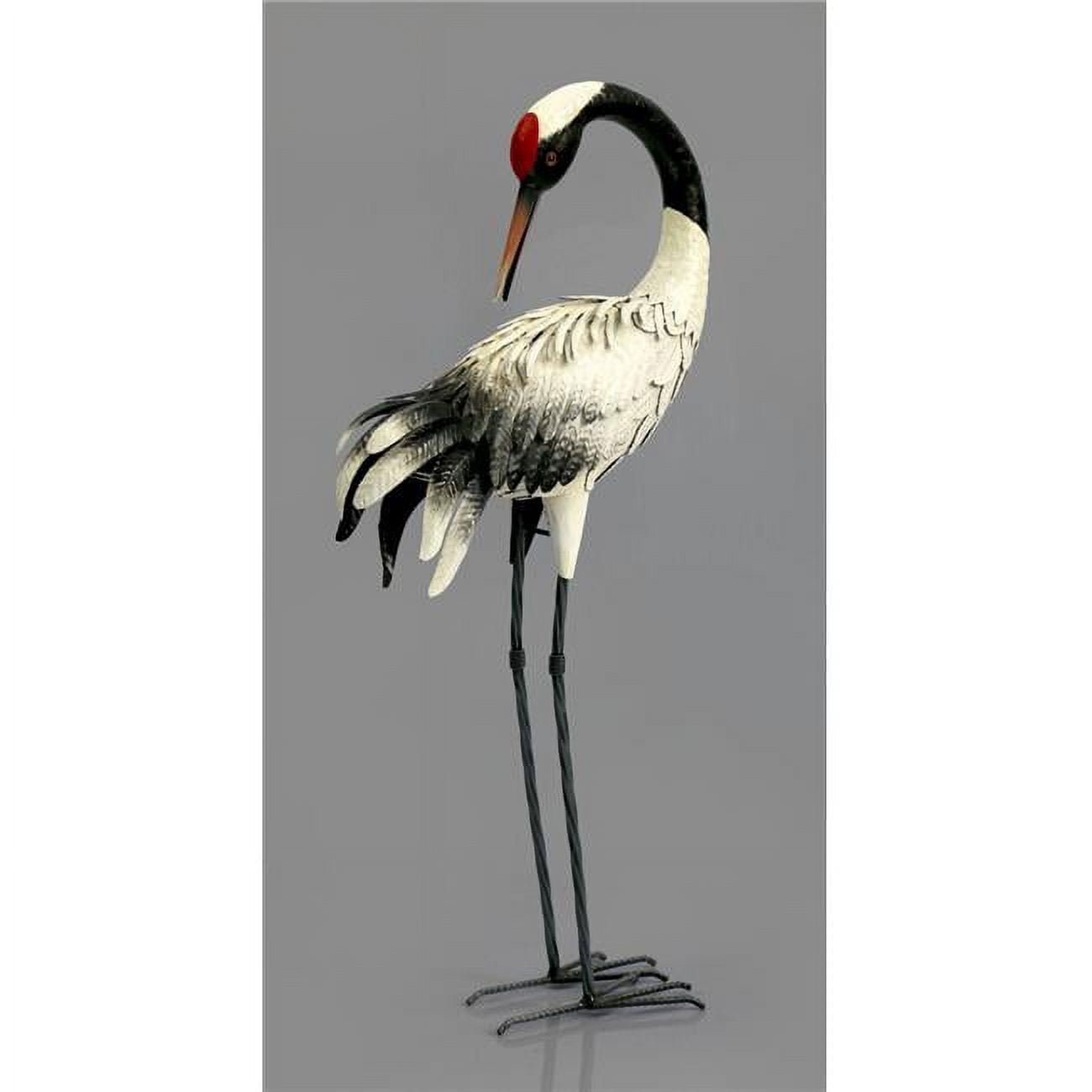 Metal Red Crowned Crane Garden Sculpture - Walmart.com