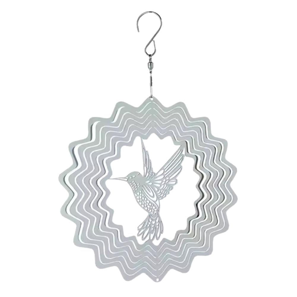 Metal Reflection Rotating Wind Spinner Hanging Decorations Garden H2W5 ...