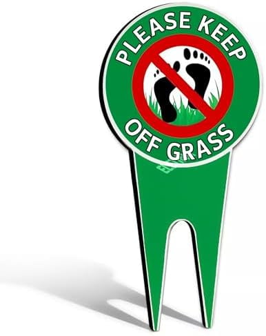 Metal Reflective Yard Sign - Keep Off Grass & Protect Property - 6 x 12 ...