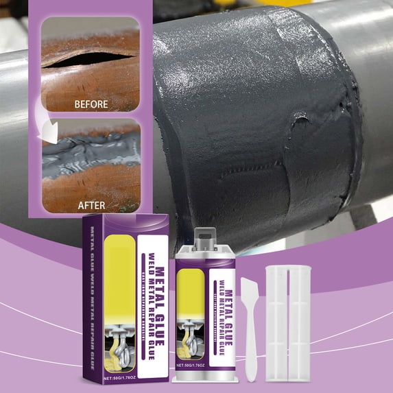 Metal Repair Epoxy Adhesive, High Temp Resistant 500°F Leak Sealant ...