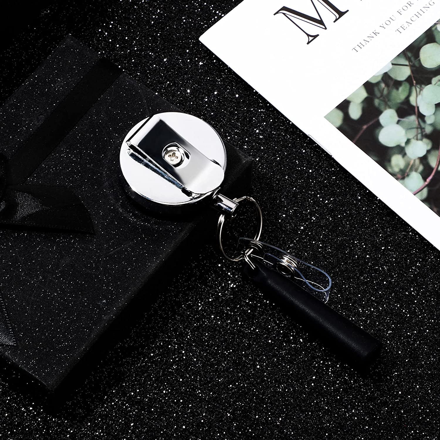 Sepela Metal Retractable Badge Reel, Pen Holder, Elastic Silicone, 6 ...